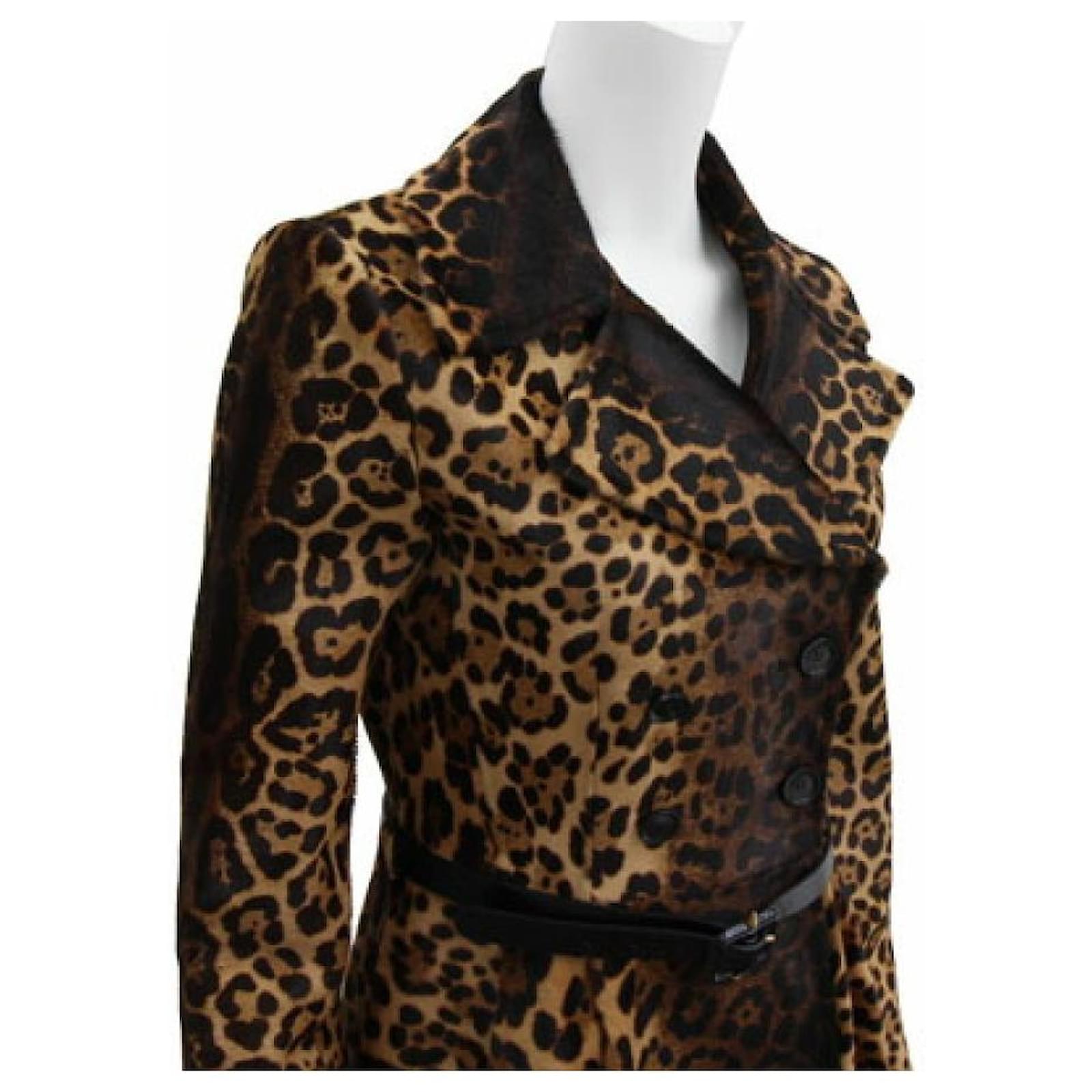 *Manteau long Gucci 325148 Cuir de vachette Harako Cupra marron 100% ...