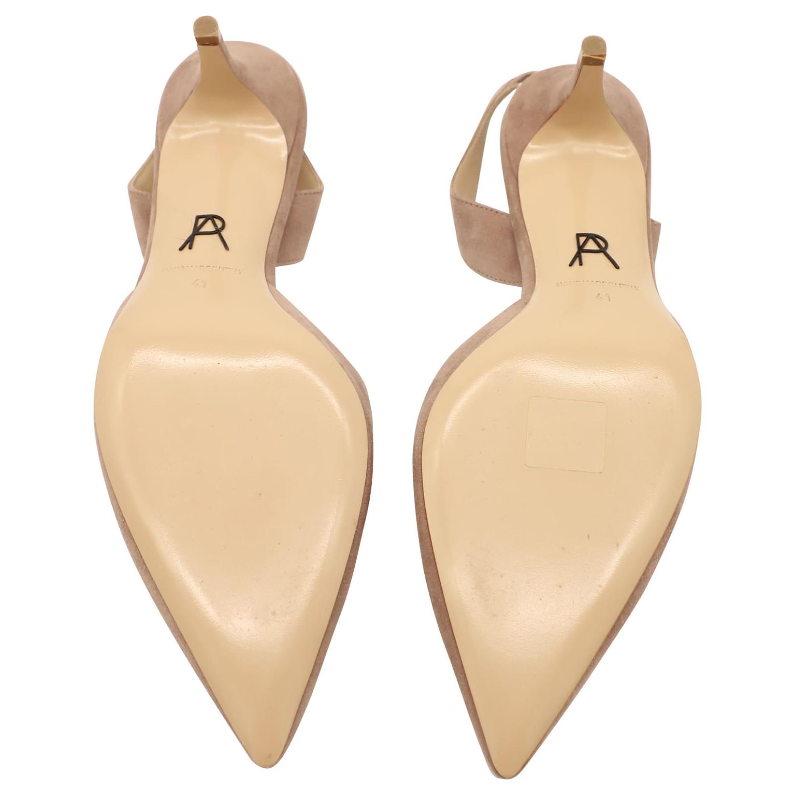 Paul Andrew Slingback Pumps in Beige Suede ref.655914 - Joli Closet