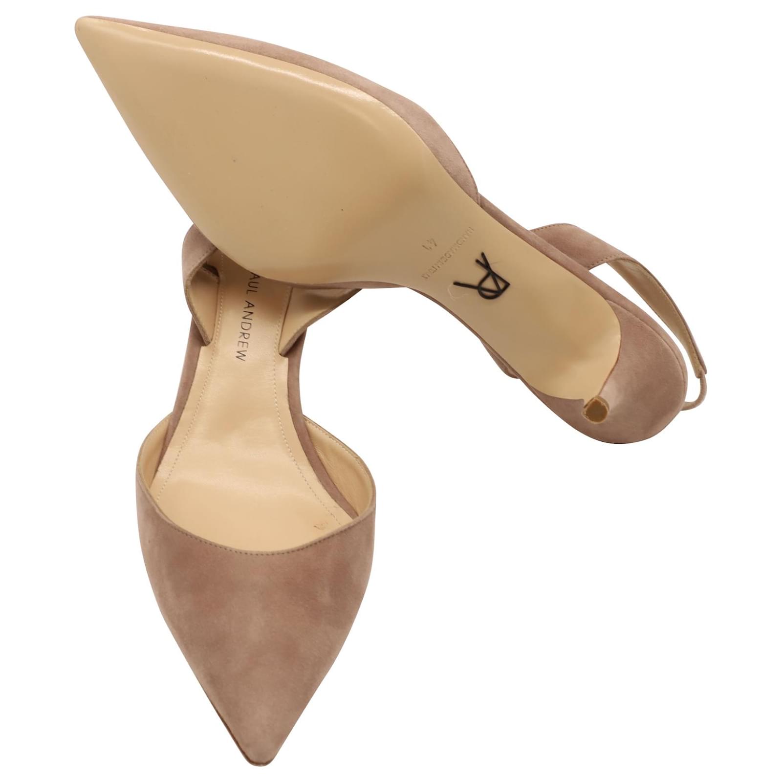 Paul Andrew Slingback Pumps in Beige Suede ref.655914 - Joli Closet