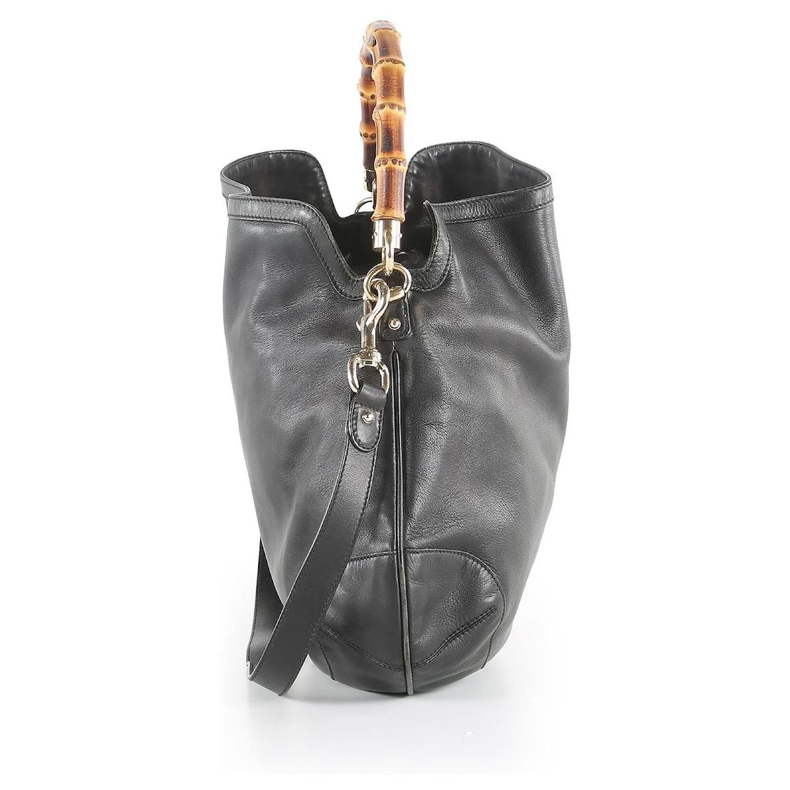 Gucci Tasche aus schwarzem Leder mit Diana-Bambusgriff ref.655994 ...