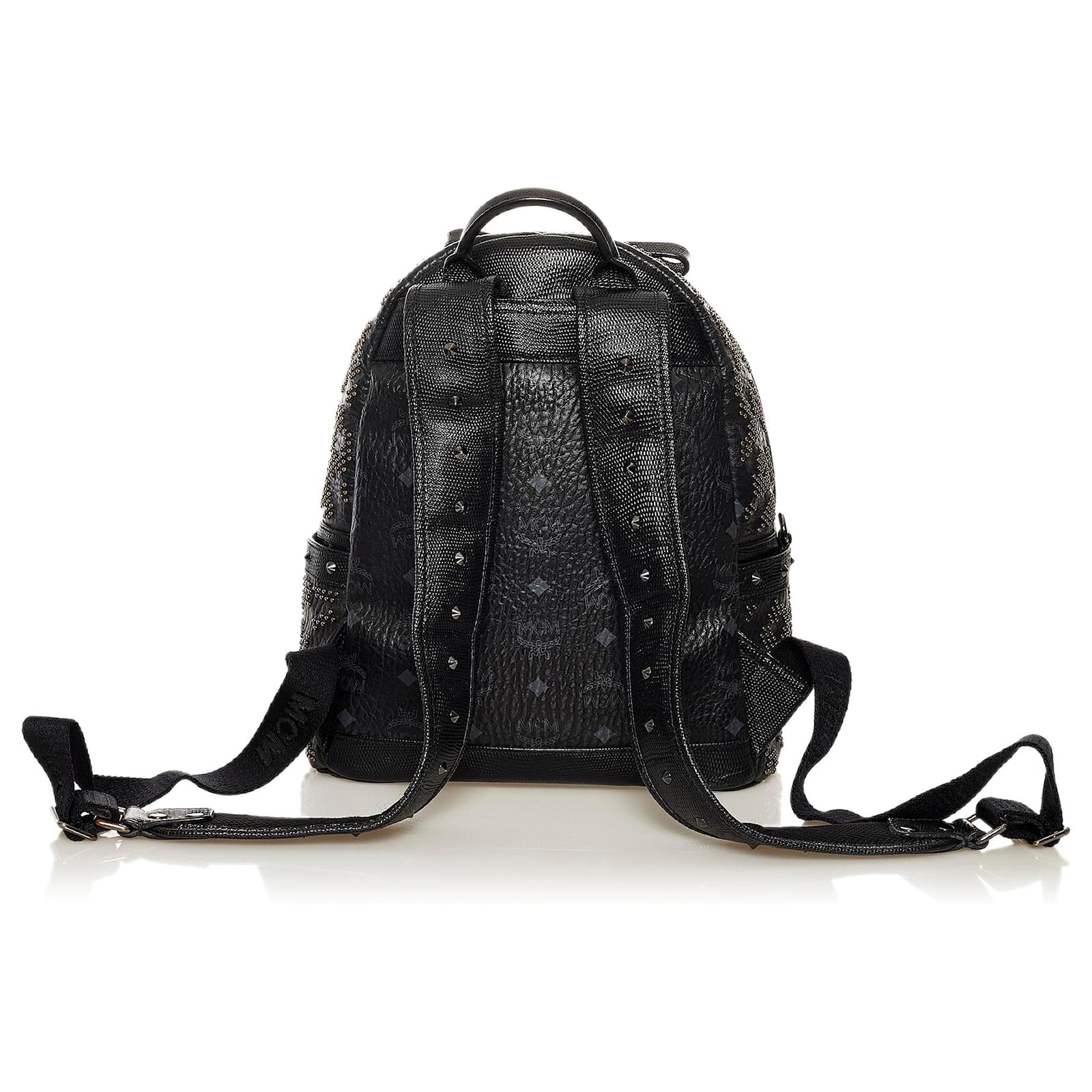 MCM Black Studded Leather Backpack Pony-style calfskin ref.656427 ...