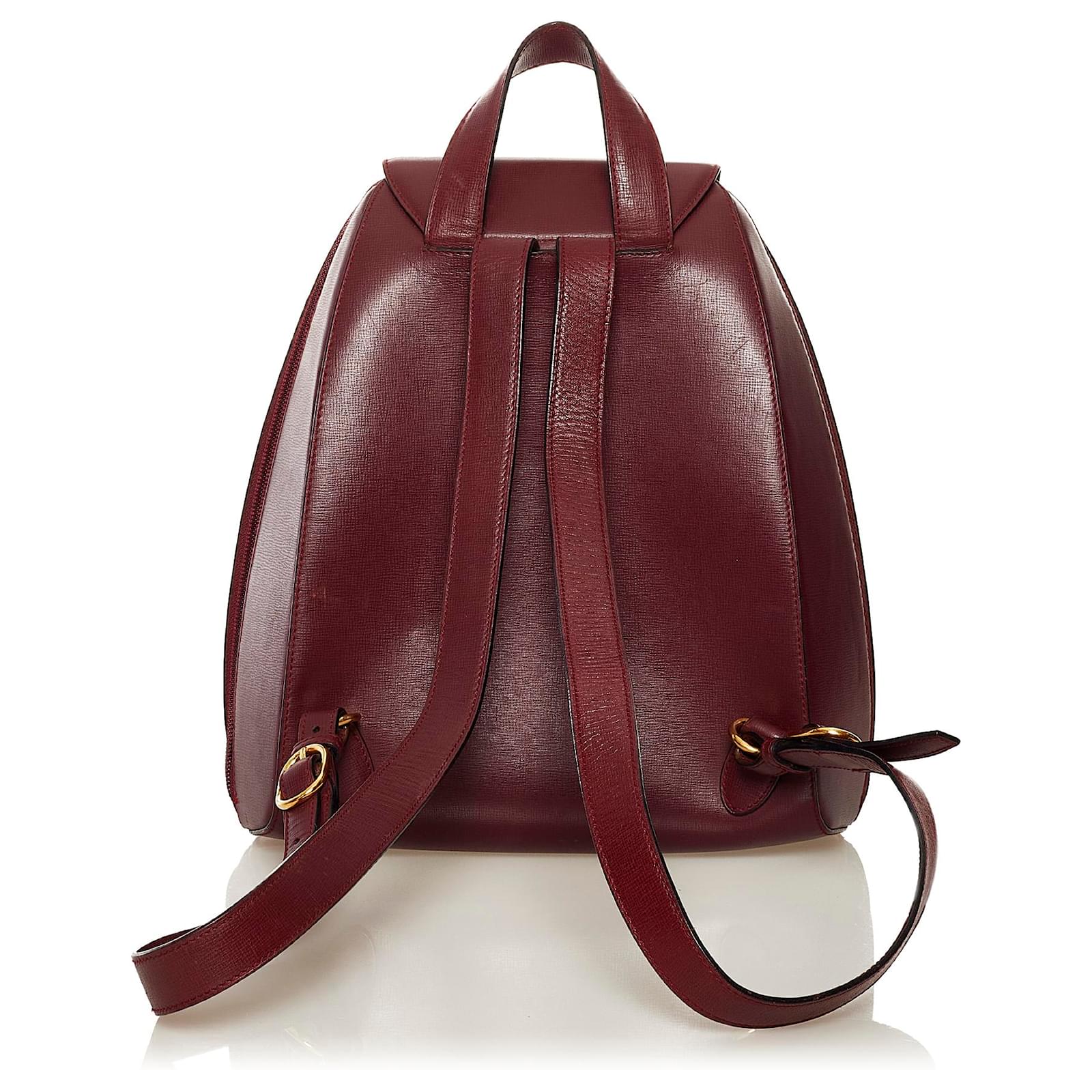 Cartier Red Must de Cartier Leather Backpack Dark red Pony-style ...