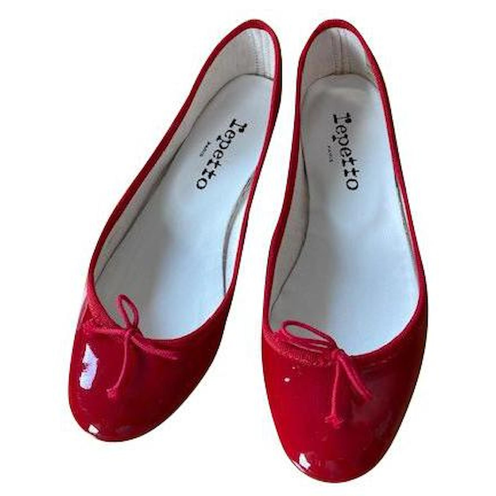 New Repetto ballet flats in flame red patent leather ref.657434 - Joli Closet