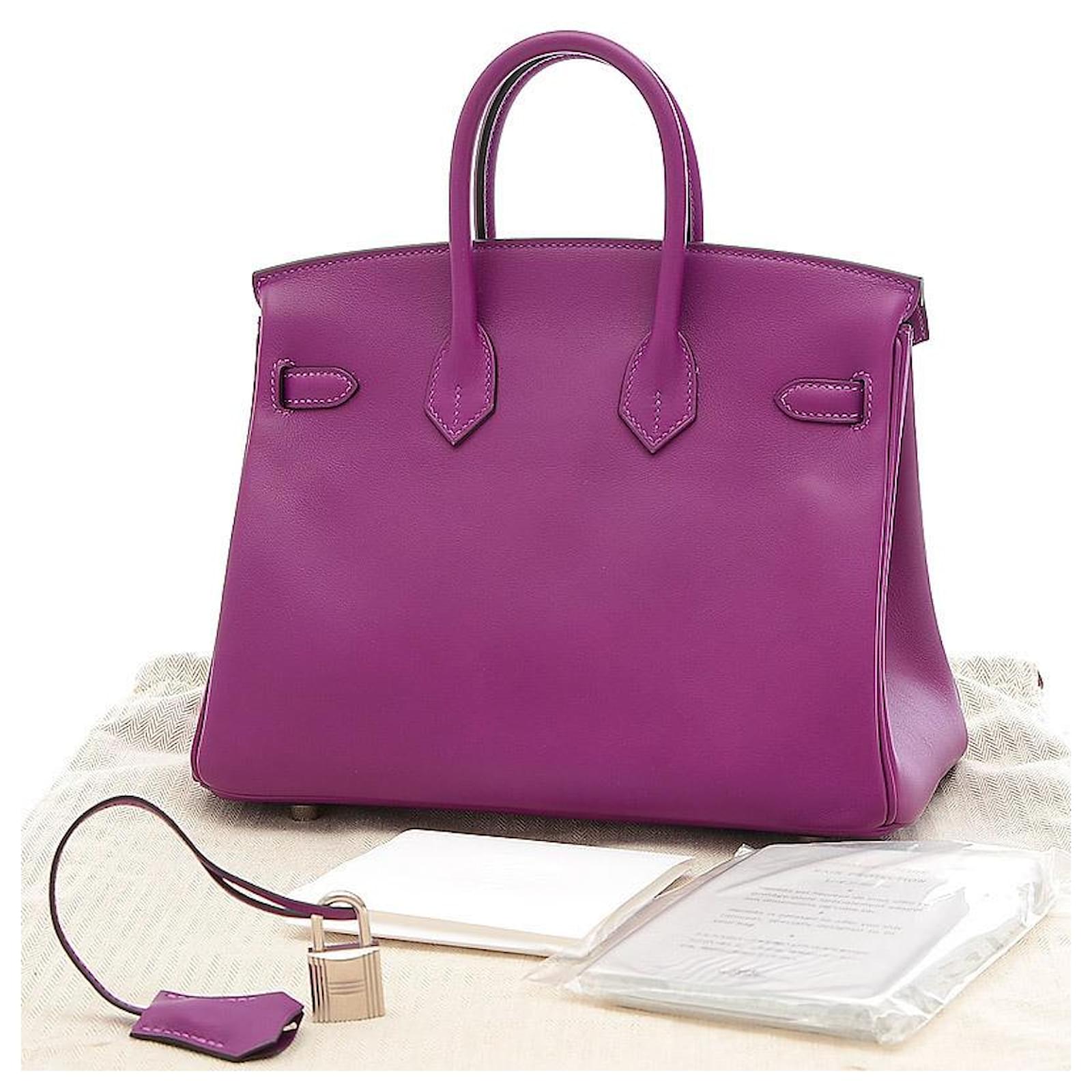 Hermès HERMES BIRKIN 25 Purple Leather ref.657866 - Joli Closet