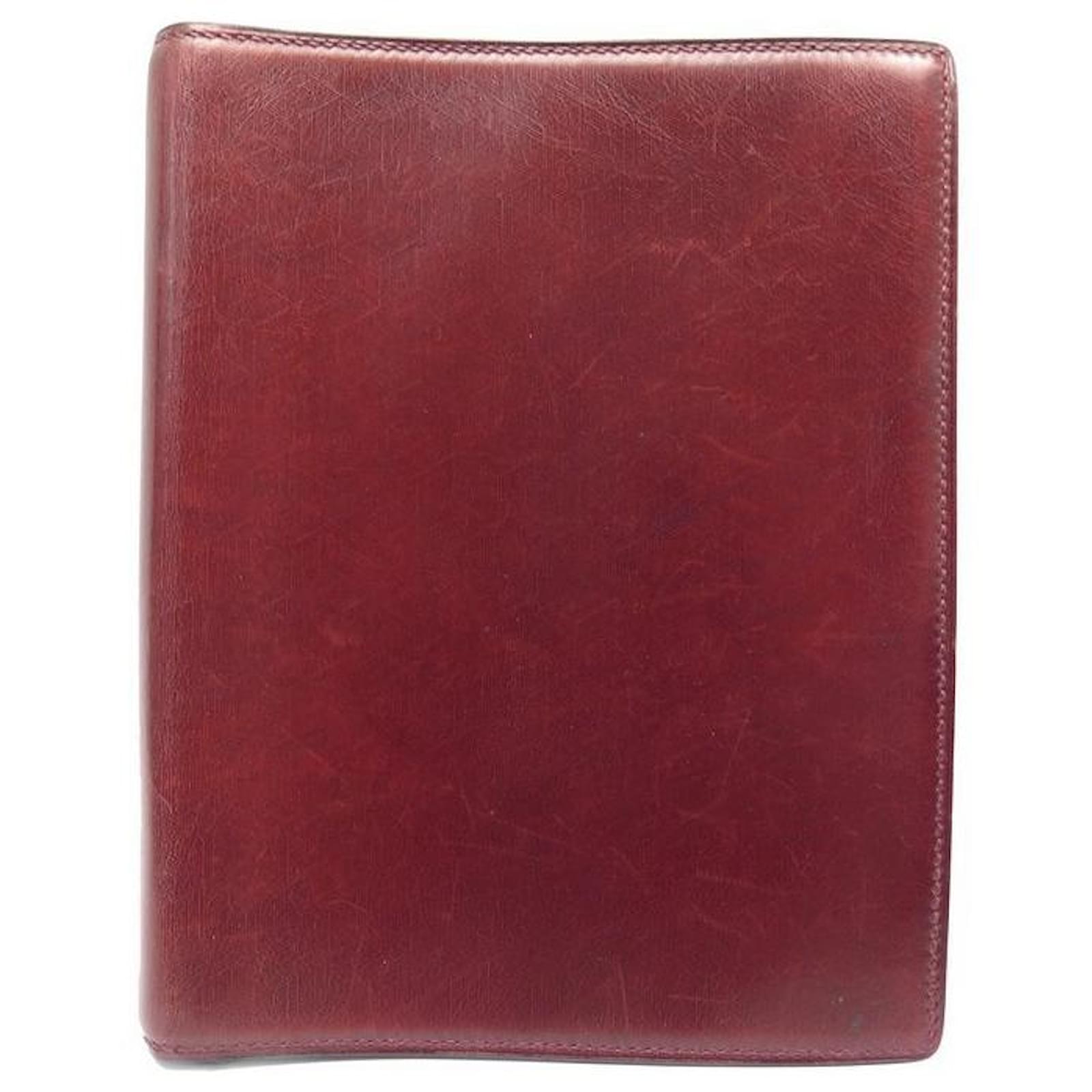 Hermès VINTAGE HERMES GM AGENDA HOLDER RED GUFFLE LEATHER DIARY HOLDER ...