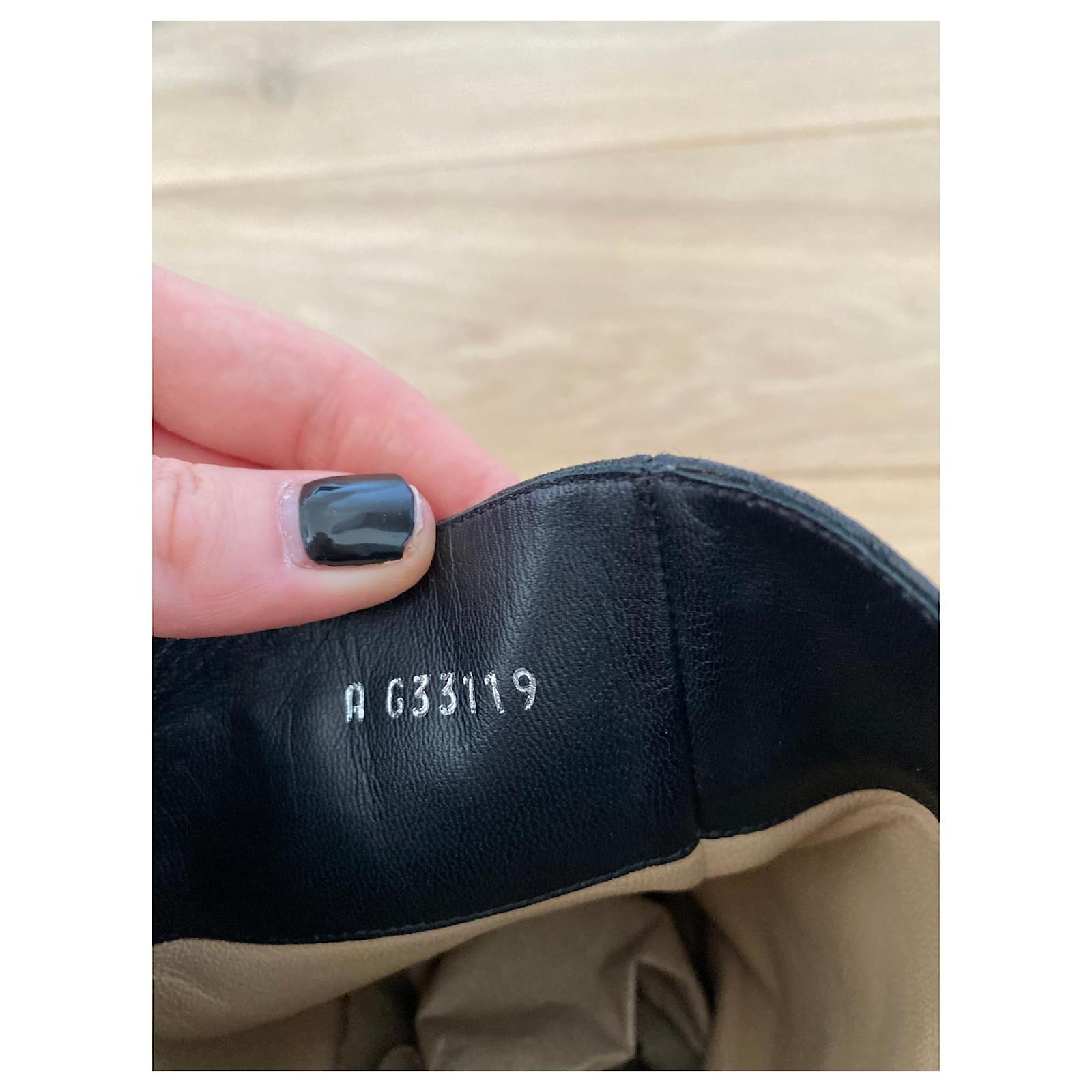 Chanel coco gabrielle logo monogram ankle boots Black Leather Cloth ref ...