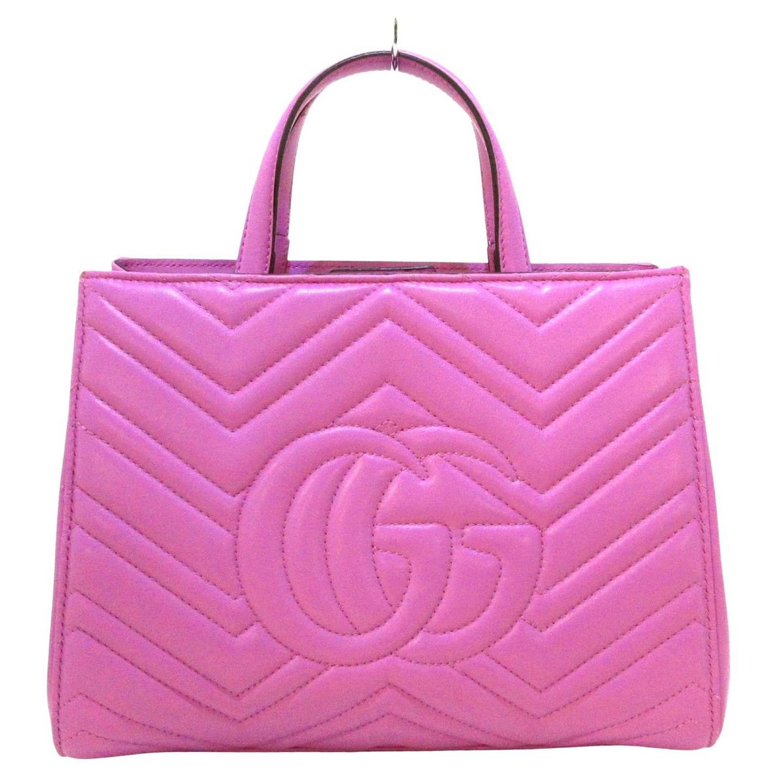 Gucci GG Marmont Fuschia Leather ref.658298 - Joli Closet