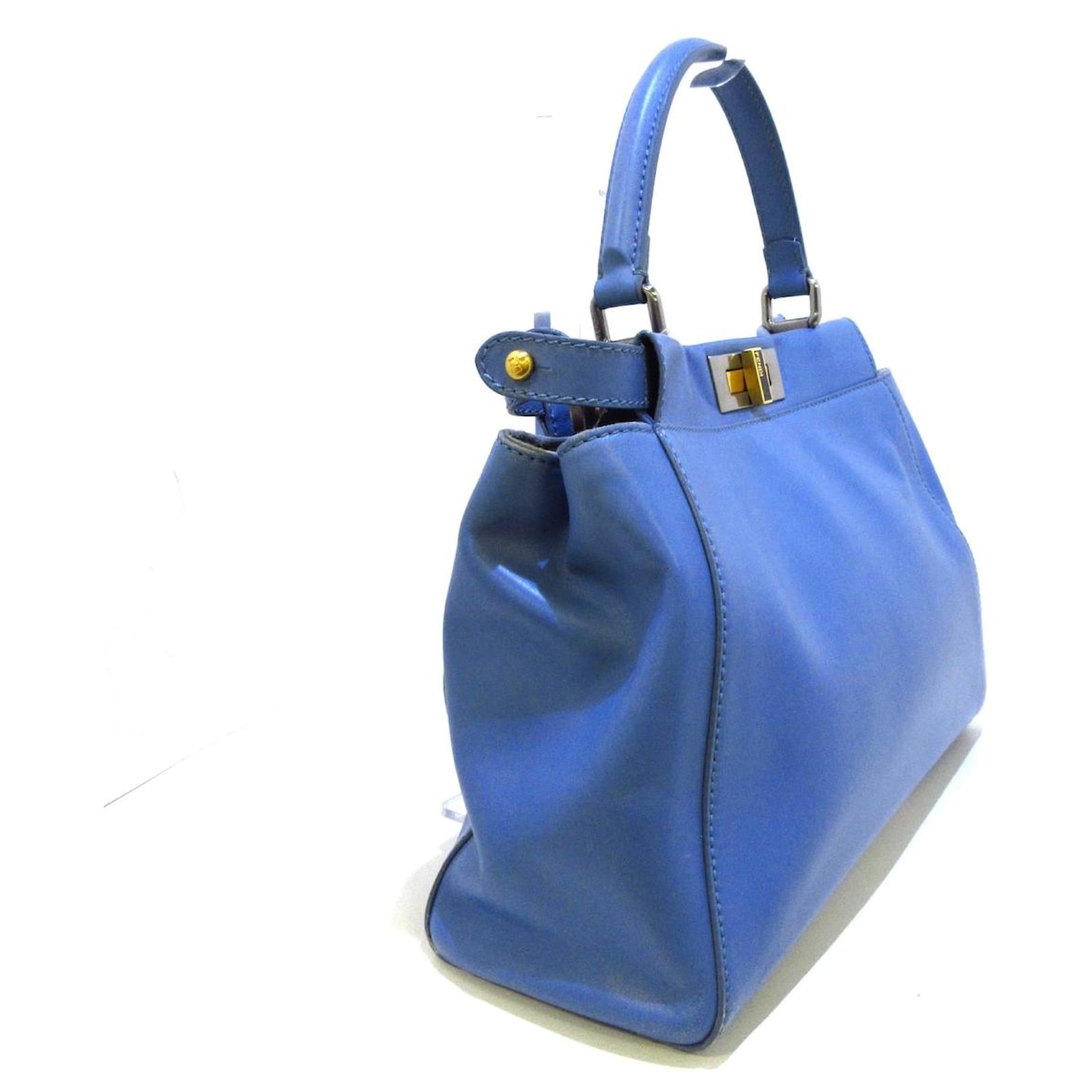 Fendi Peekaboo Blue Leather ref.658301 - Joli Closet