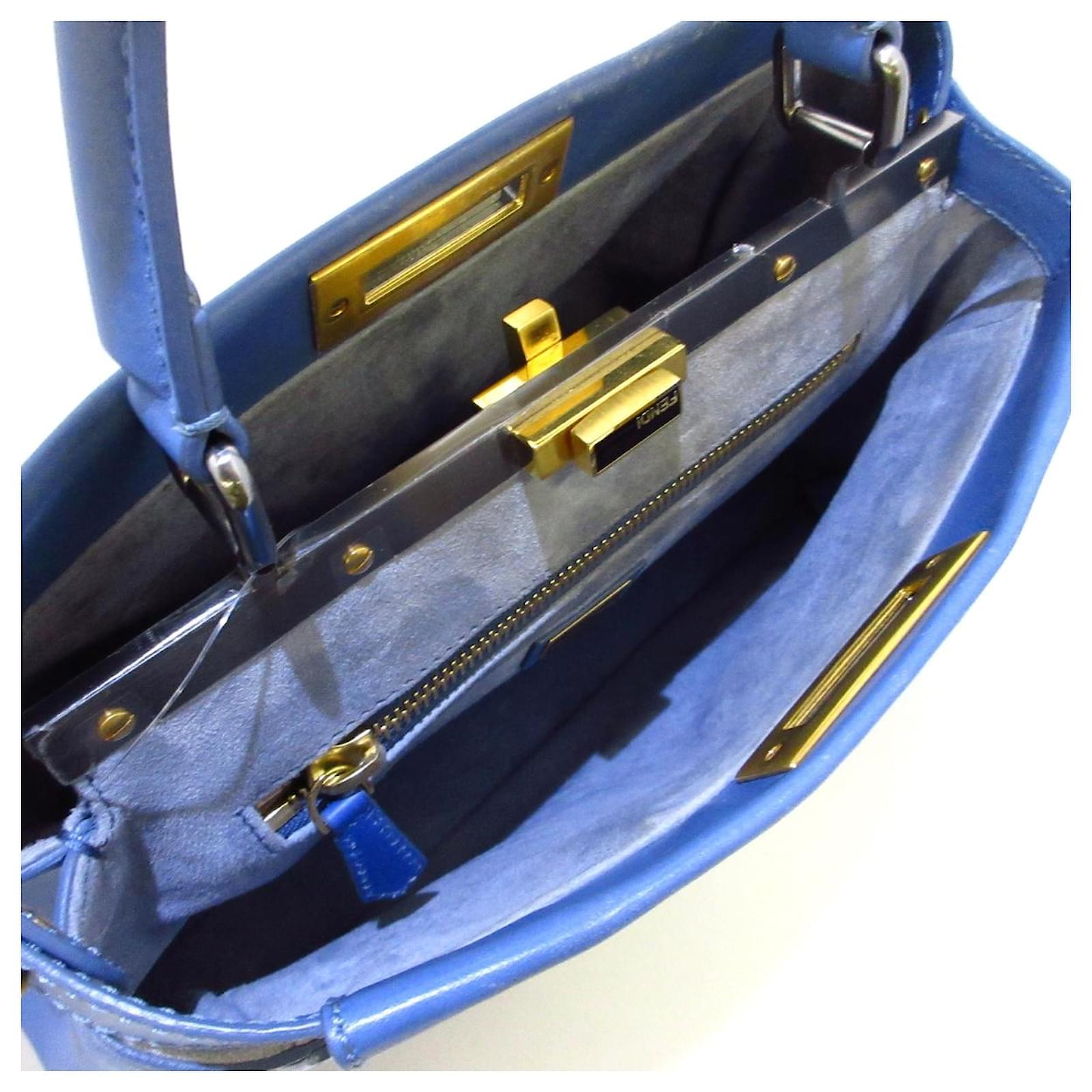 Fendi Peekaboo Blue Leather ref.658301 - Joli Closet