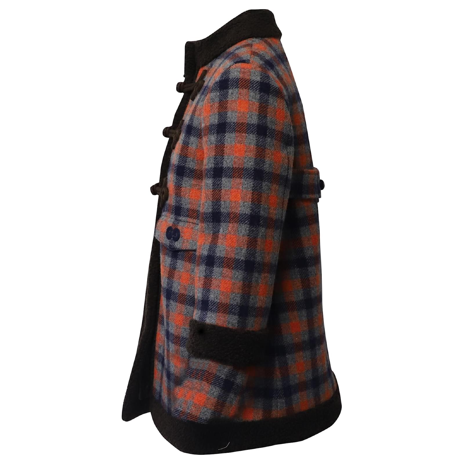 Gucci Check Coat in Orange Wool ref.659252 - Joli Closet