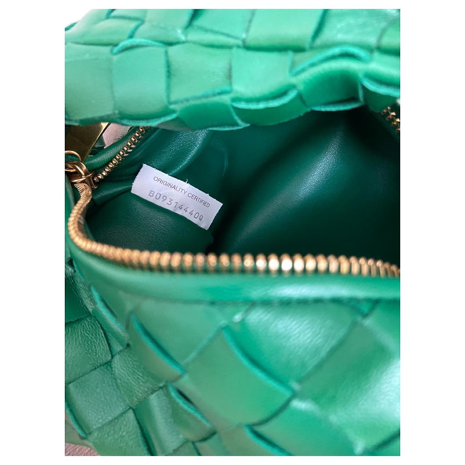 Bottega Veneta mini jodie Green Leather ref.660481 - Joli Closet