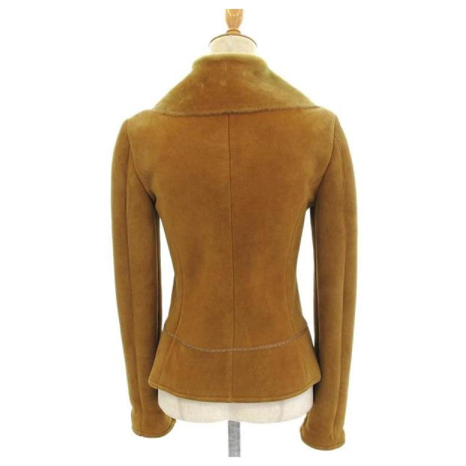 Fendi Shearling Jacket Mustard Lambskin ref.662873 - Joli Closet