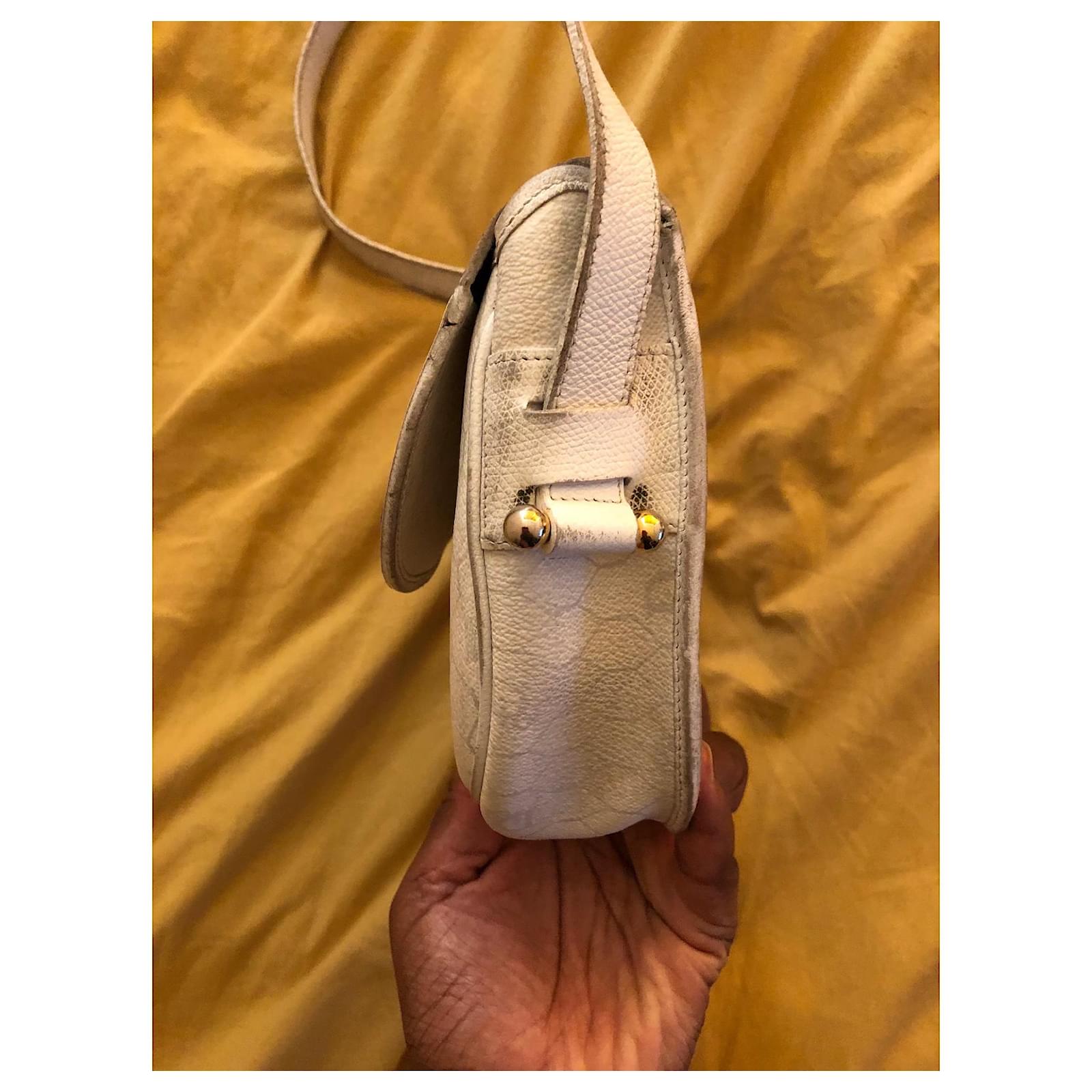 Christian Dior Small vintage Dior bag White Leather Cloth ref.662945 ...