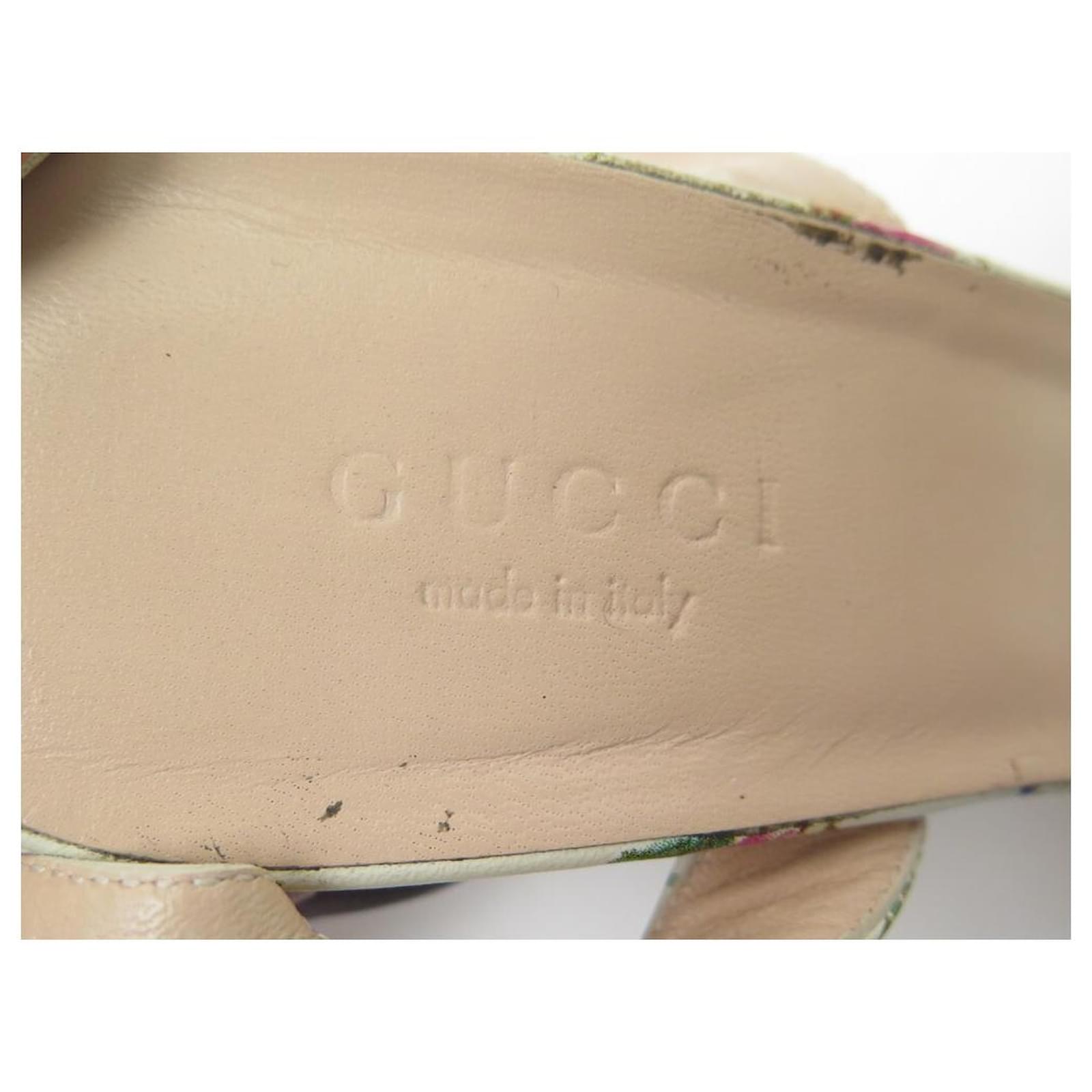GUCCI lined G MARMONT FLORAL SHOES 35.5 IT 36.5 EN LEATHER SANDAL SHOES ...