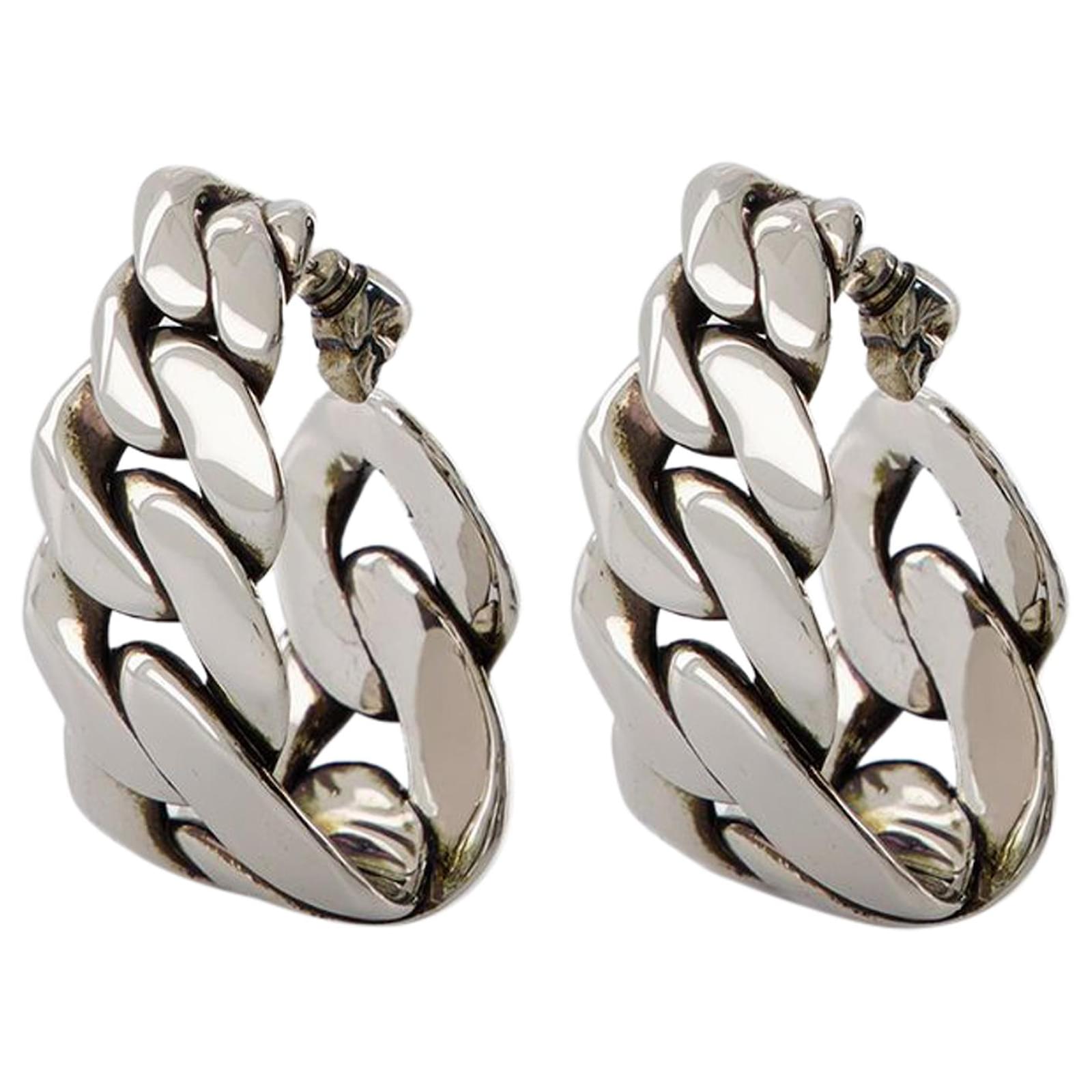 Alexander Mcqueen Chain Earrings in Silver Coated Brass Silvery ...