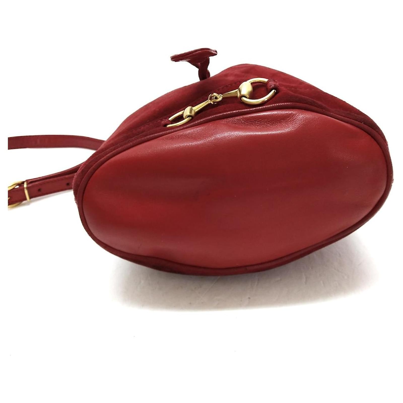 Gucci Horsebit Red Suede ref.665177 - Joli Closet