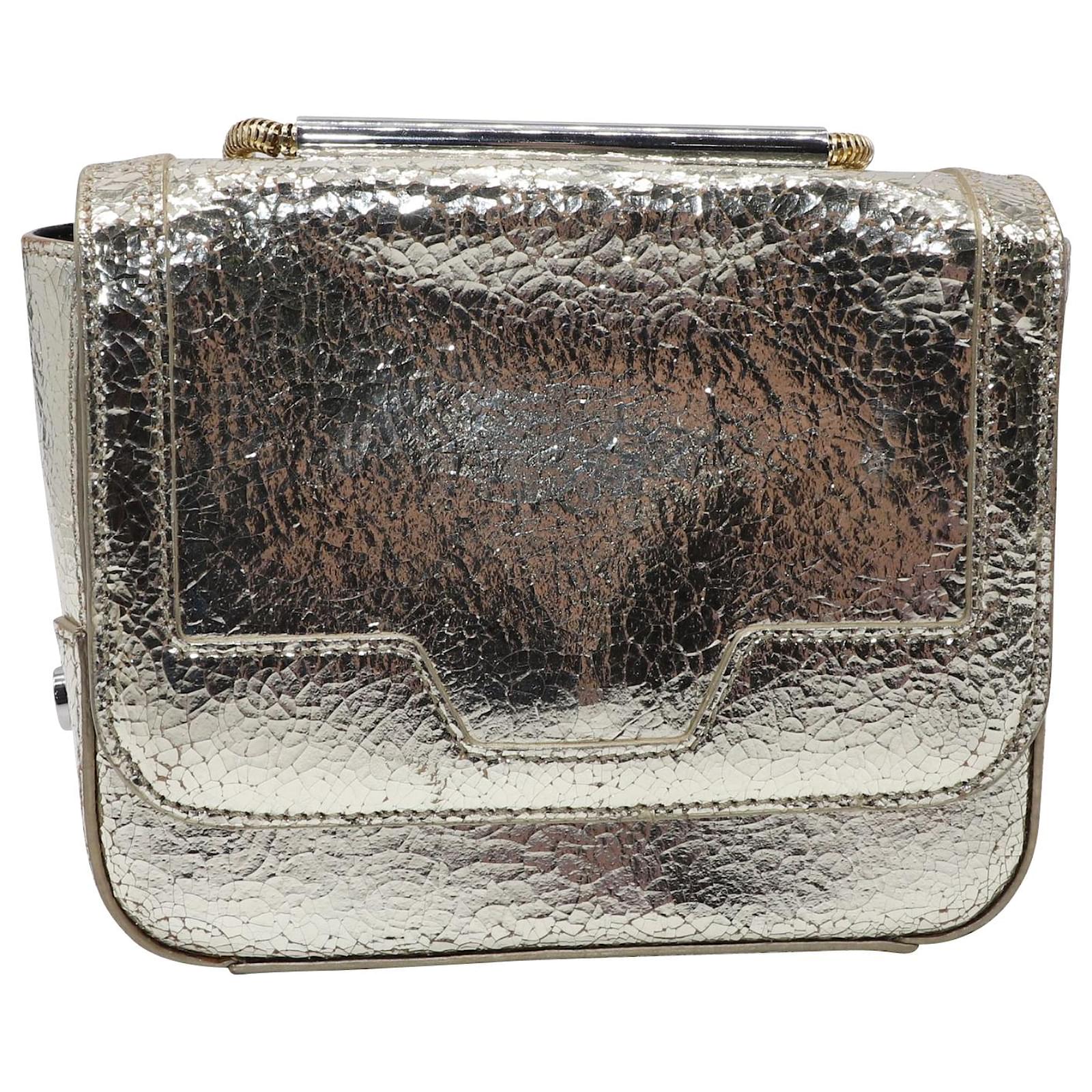 Mini Sac Bandoulière Sandro Paris en Cuir Doré ref.666155 - Joli Closet