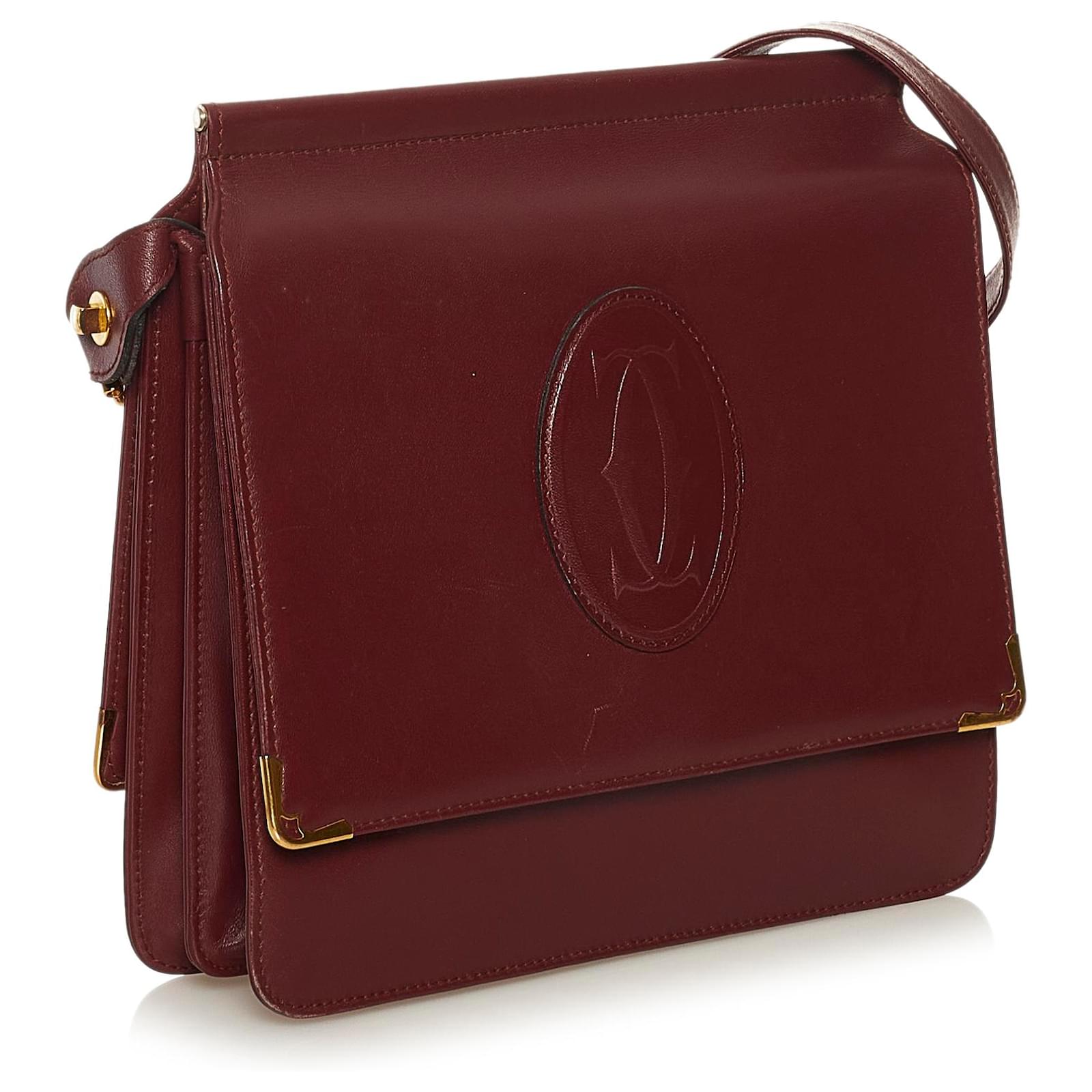 Cartier Red Must De Cartier Leather Crossbody Bag Pony-style calfskin ...