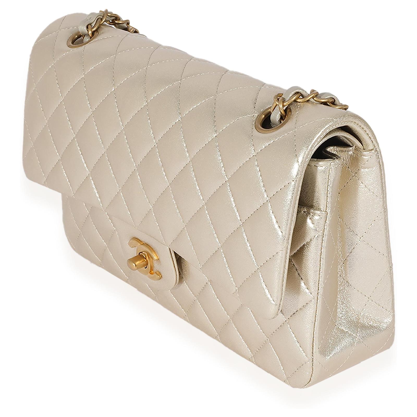 Timeless Chanel 22p Gold Lambskin Medium Classic Flap Bag Golden ...