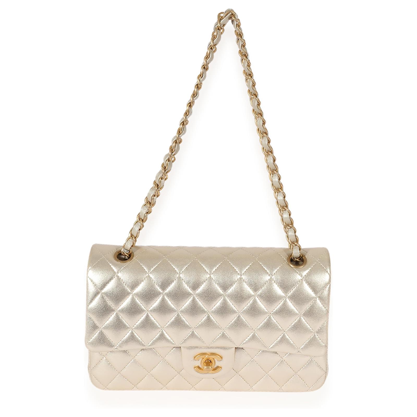 Timeless Chanel 22p Gold Lambskin Medium Classic Flap Bag Golden ...