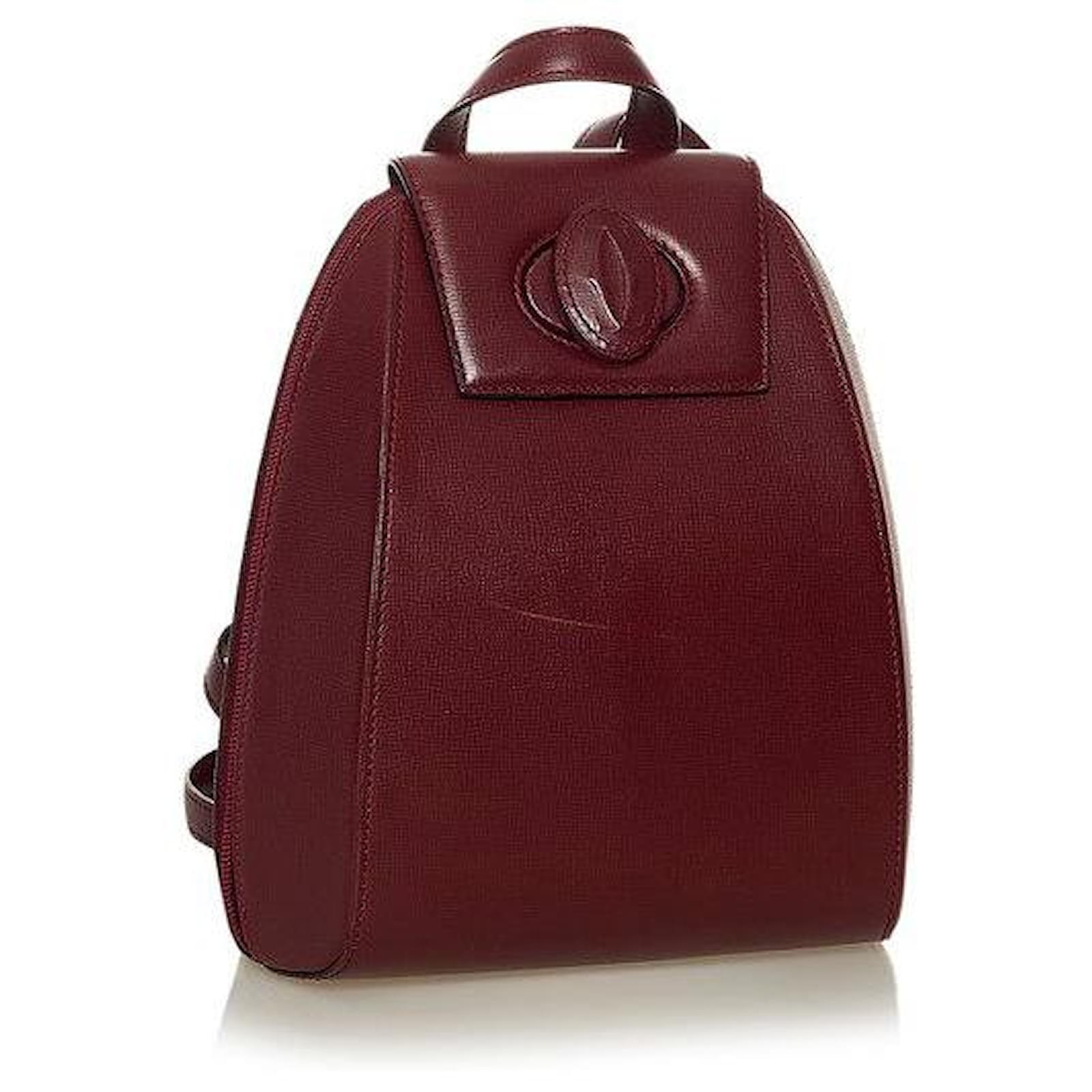 Cartier Must De Cartier Leather Backpack red Pony-style calfskin ref ...