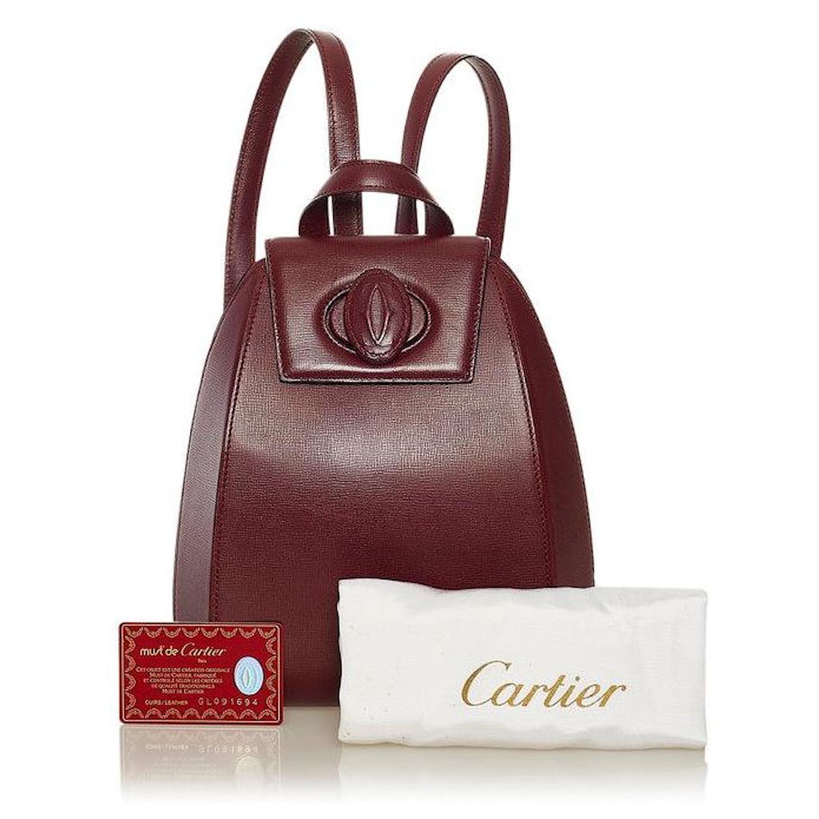 Cartier Must De Cartier Leather Backpack red Pony-style calfskin ref ...
