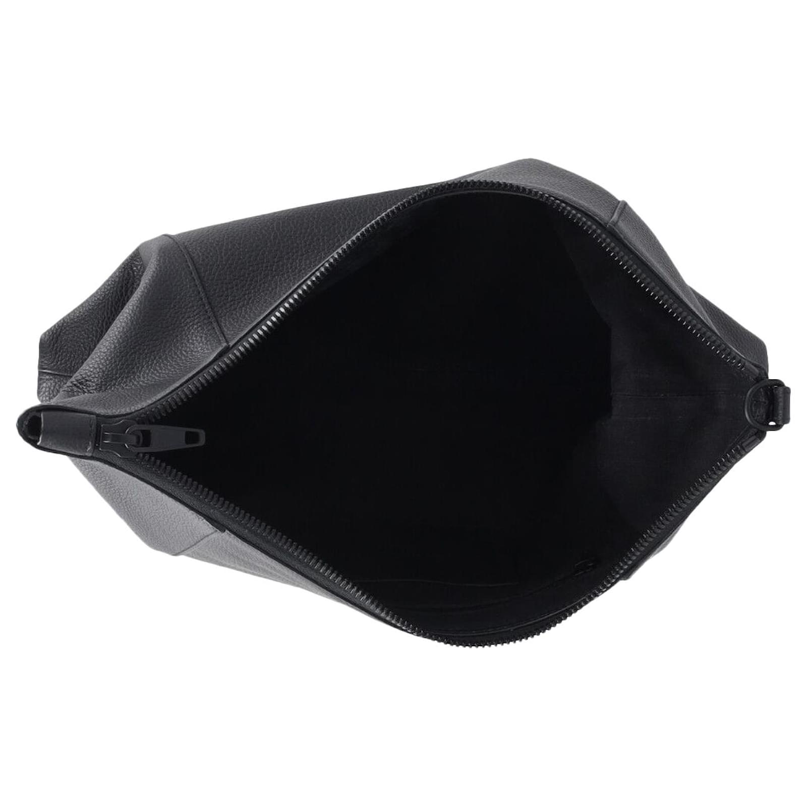 Balenciaga Hourglass Pouch in Black Calfskin Leather Pony-style ...