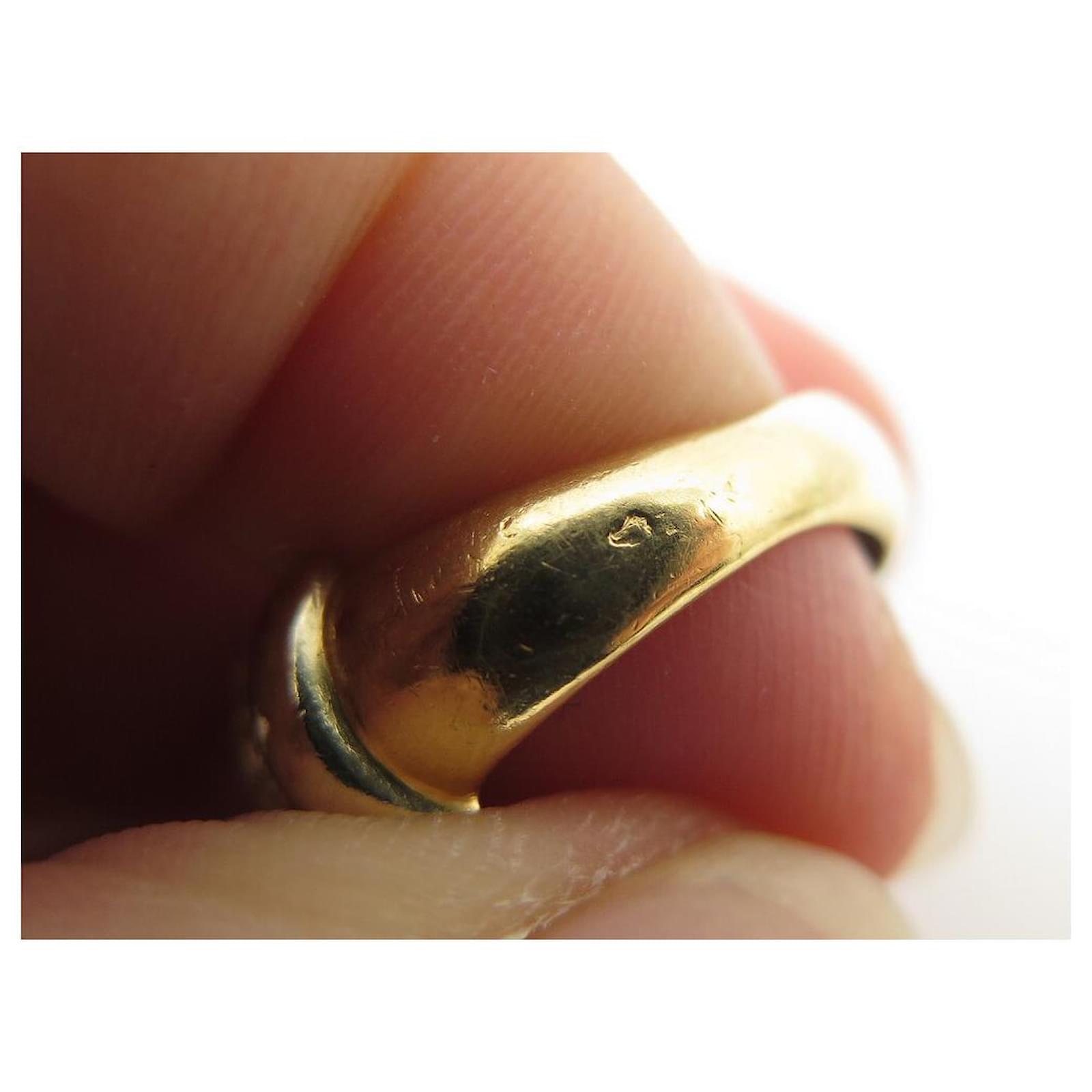 Autre Marque BAGUE JONC T47 OR JAUNE 18K ET DIAMANTS 8.5GR YELLOW GOLD ...