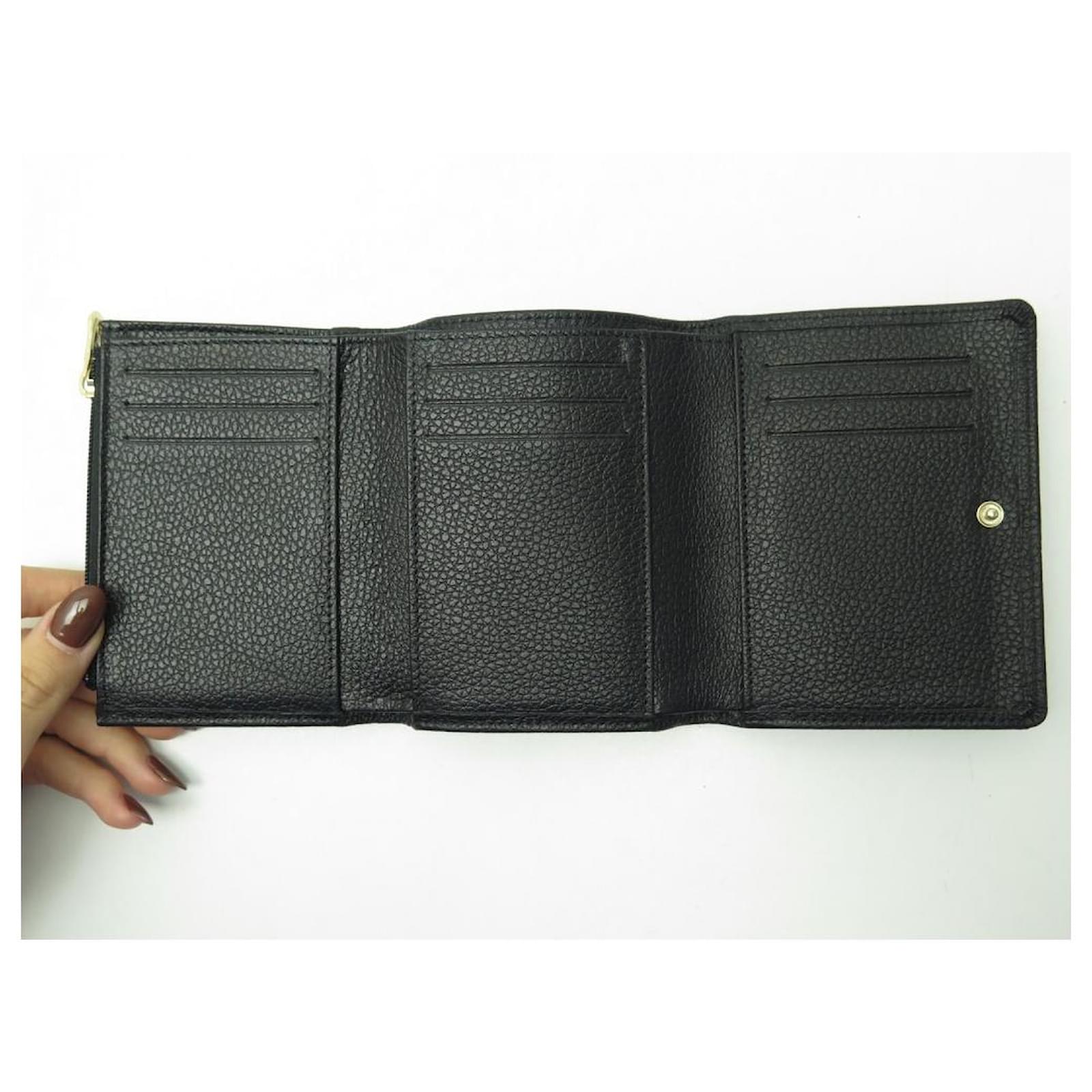 NEW LONGCHAMP LE FOULONNE COMPACT WALLET IN BLACK LEATHER PURSE ref ...