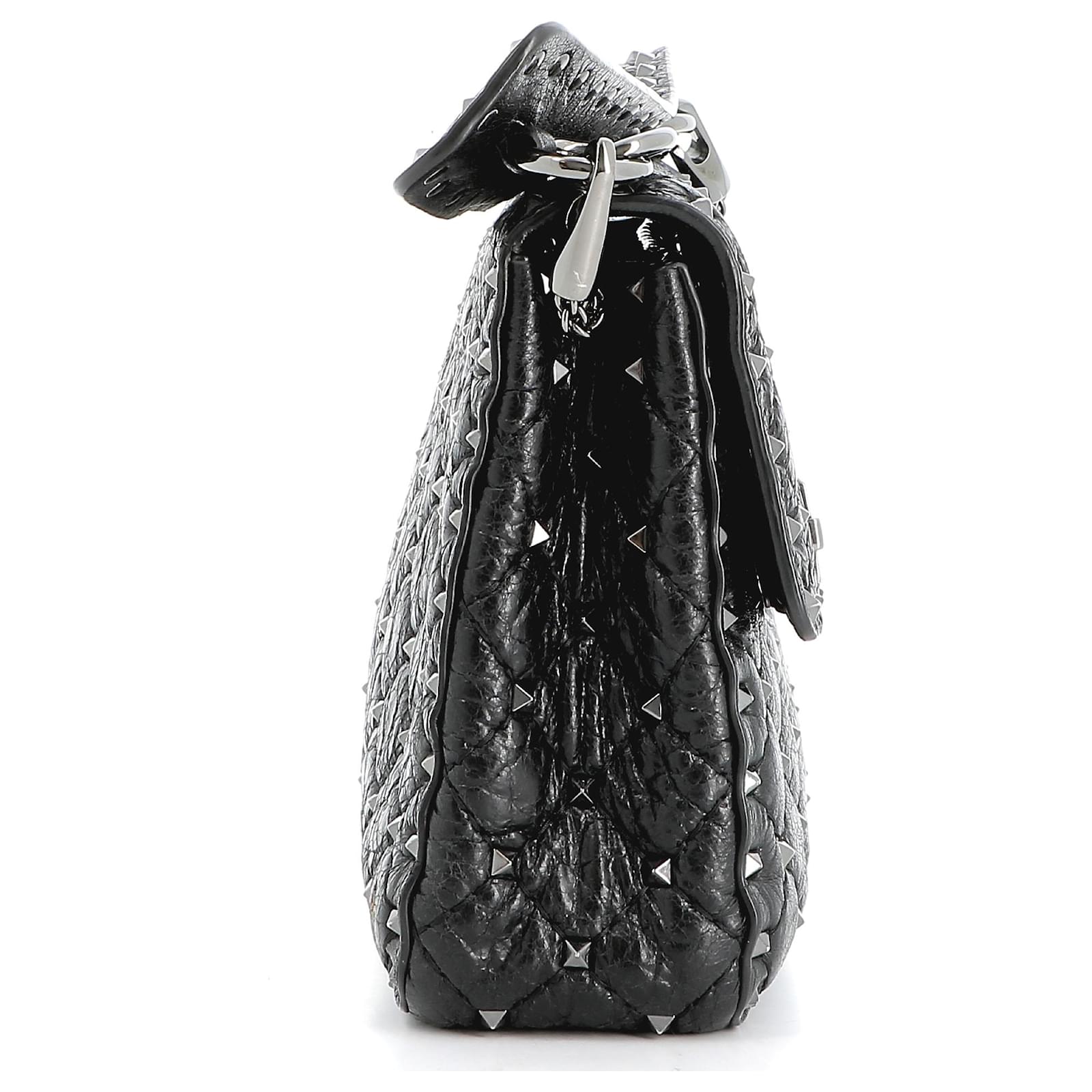 Valentino Garavani Rockstud Spike Black Leather ref.671251 - Joli Closet