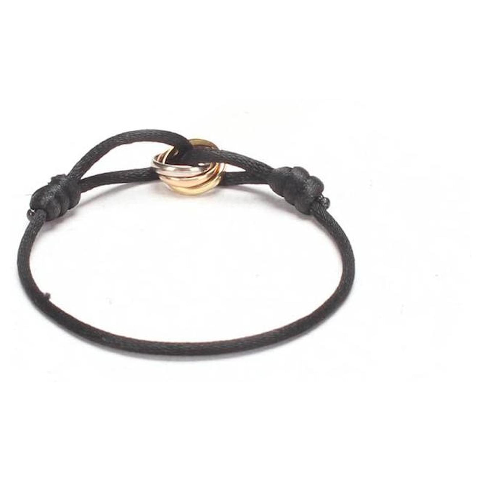 Bracelet cordon Cartier Trinity or Métal Doré ref.671574 - Joli Closet
