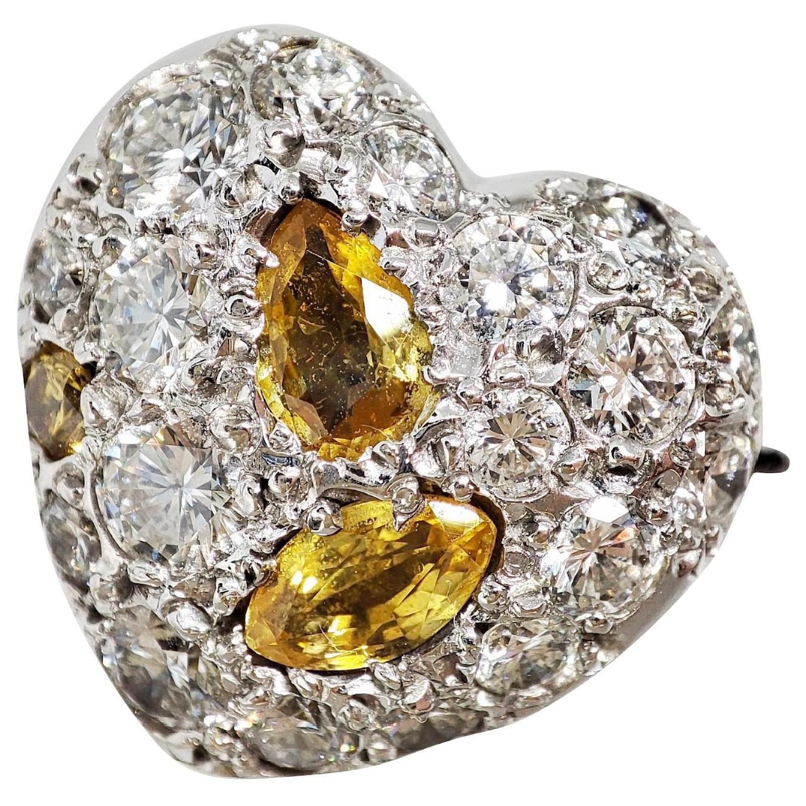 *Bague Pomellato Coeur Diamant Saphir Jaune Diamant Jaune Or blanc ...