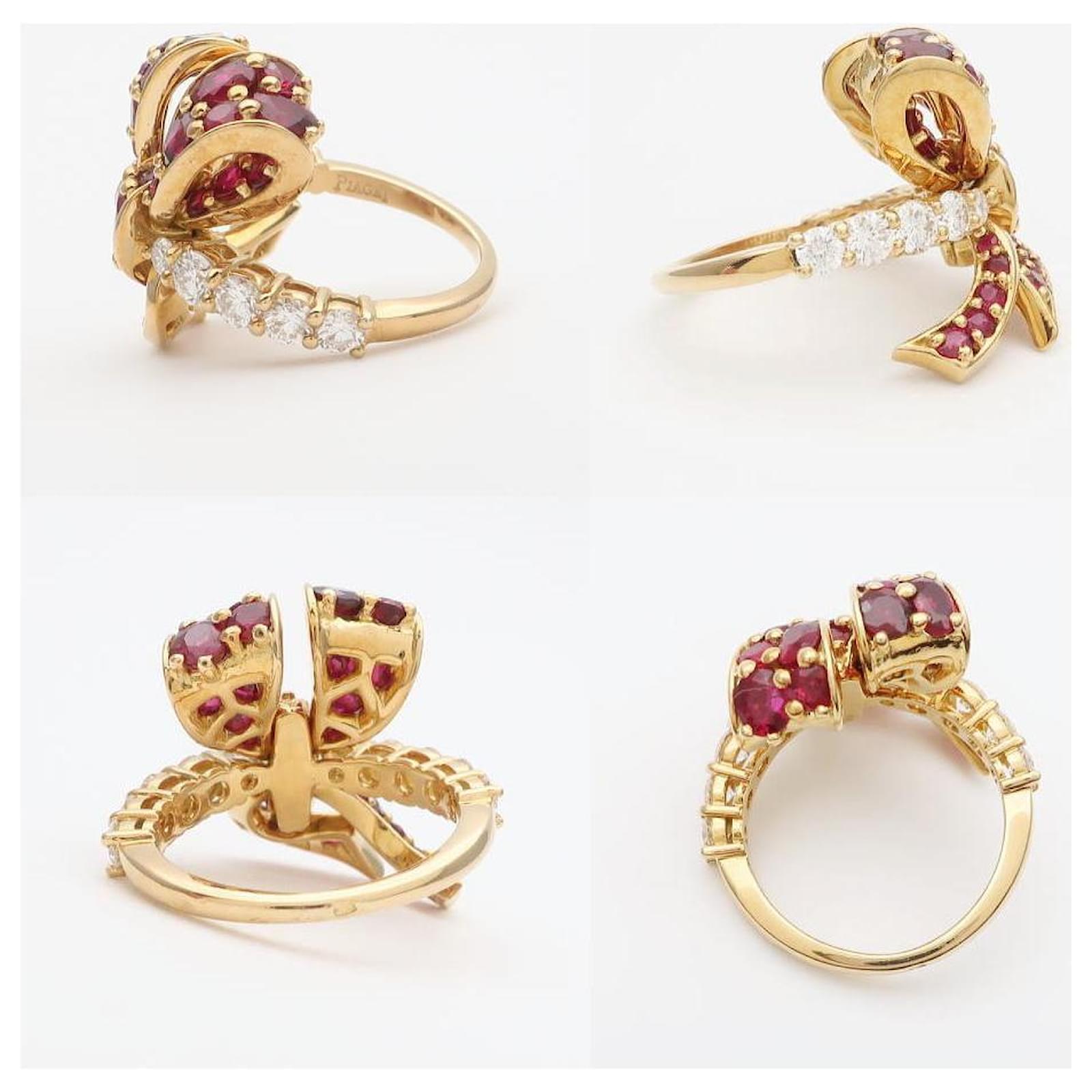 *PIAGET Piaget Ruby Diamond Ribbon Ring Golden Yellow Yellow gold ref ...
