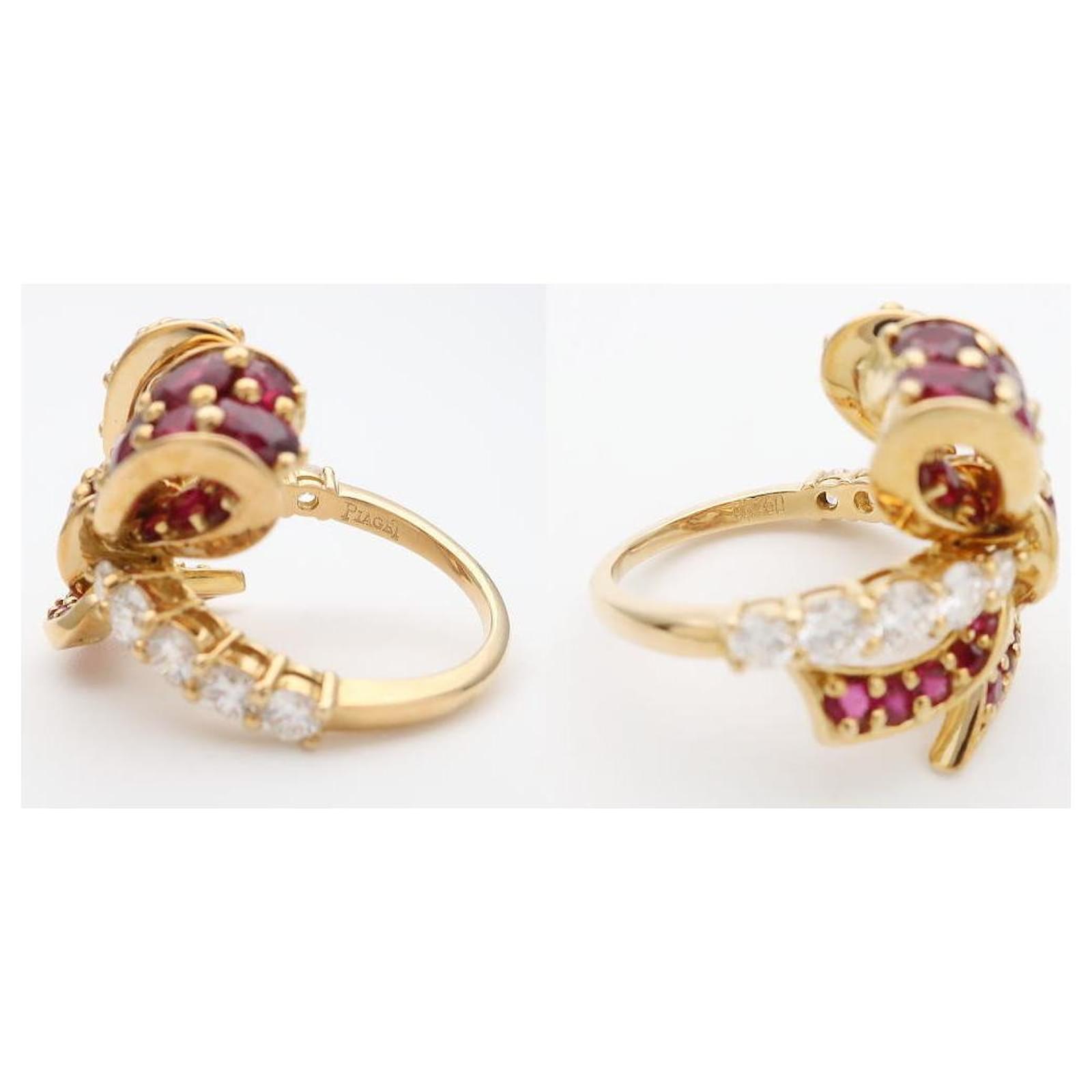 *PIAGET Piaget Ruby Diamond Ribbon Ring Golden Yellow Yellow gold ref ...