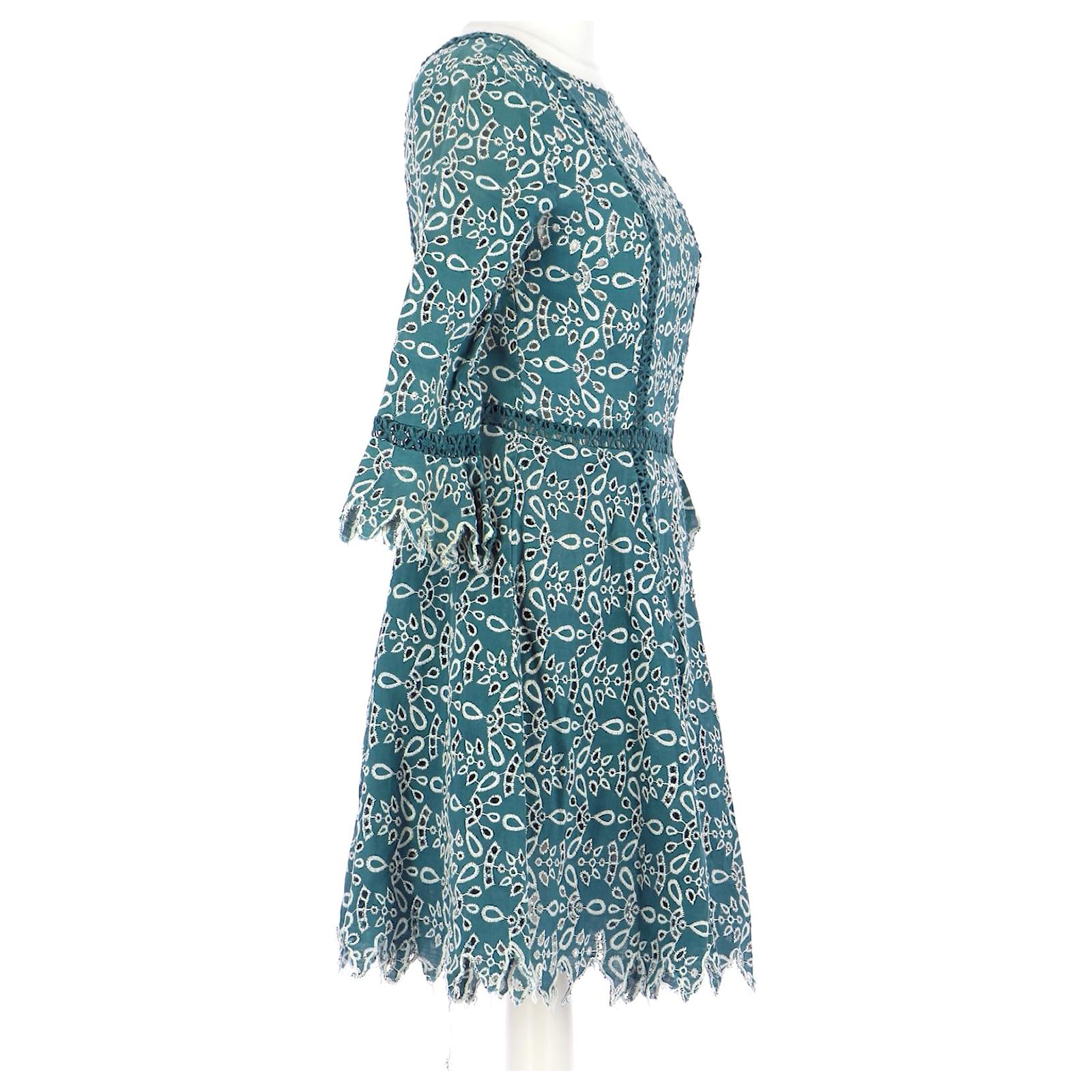 Maje robe Turquoise Cotton ref.674587 - Joli Closet