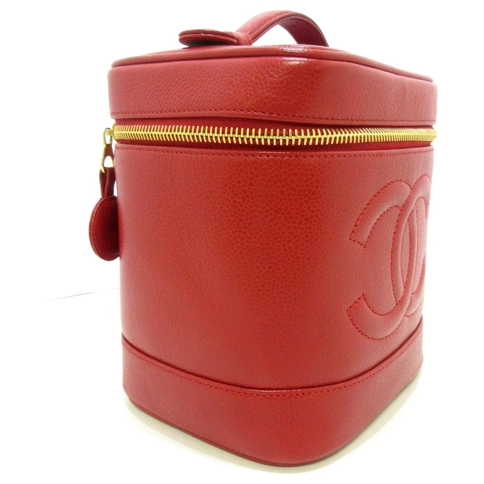 Chanel Vanity Red Leather ref.674766 - Joli Closet