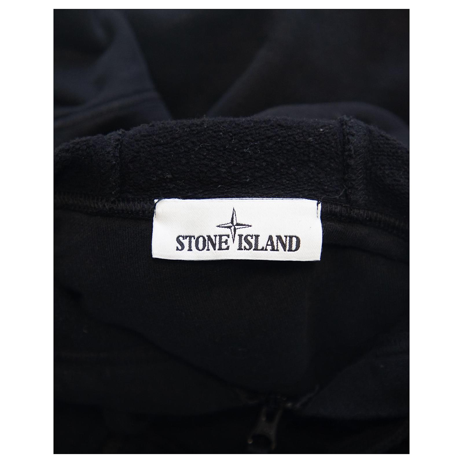 Stone Island Sweat à Capuche Zippé en Coton Bleu Marine ref.675566 ...