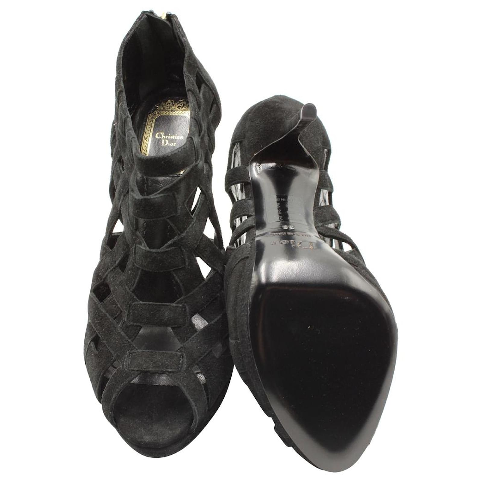 Dior Cage High Heels in Black Suede Nubuck ref.677361 - Joli Closet