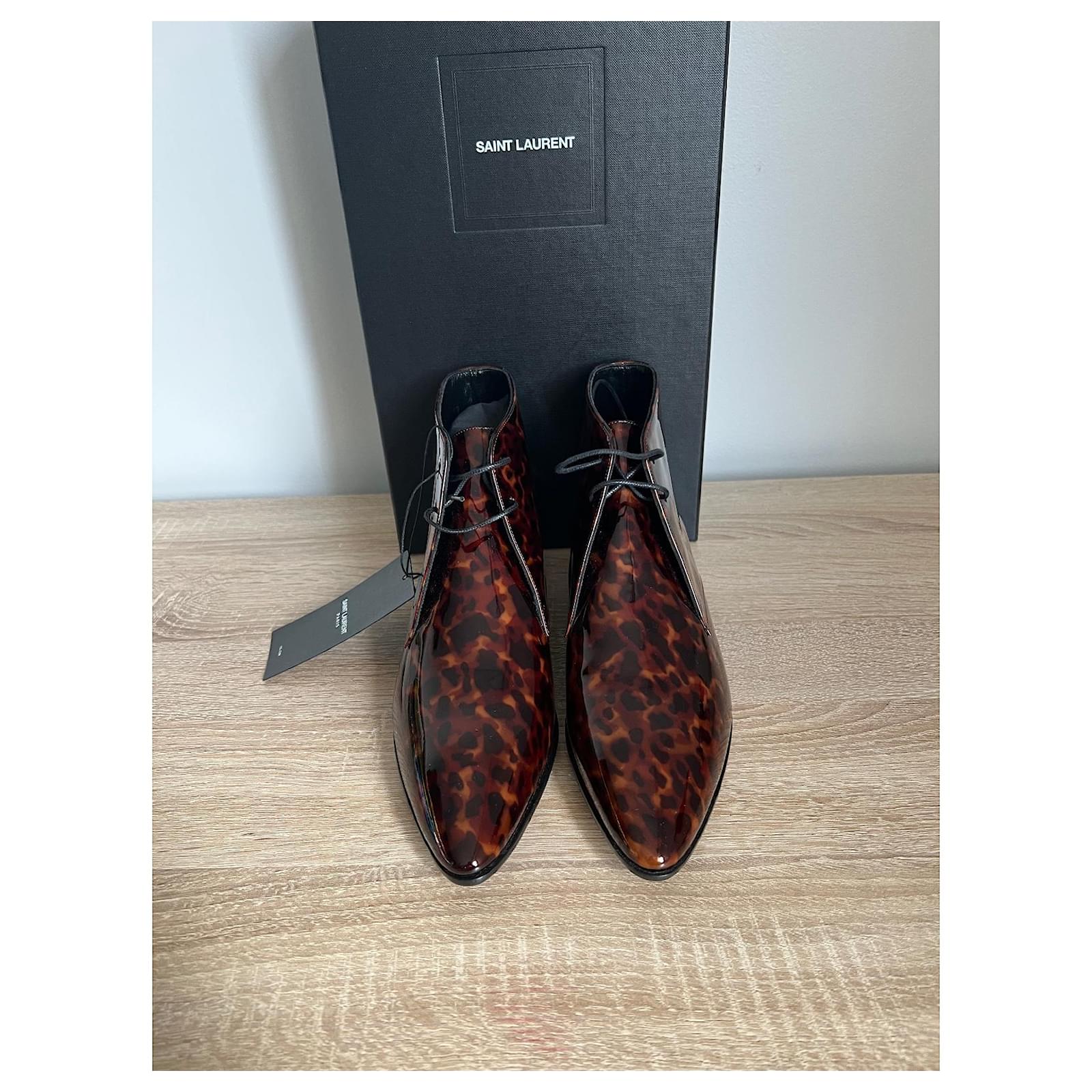Yves Saint Laurent Yves Saint-Laurent T ankle boots 39 Leopard print ...