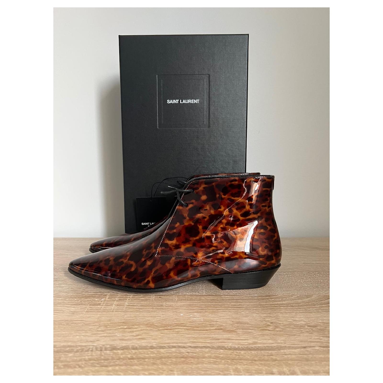 Yves Saint Laurent Yves Saint-Laurent T ankle boots 39 Leopard print ...