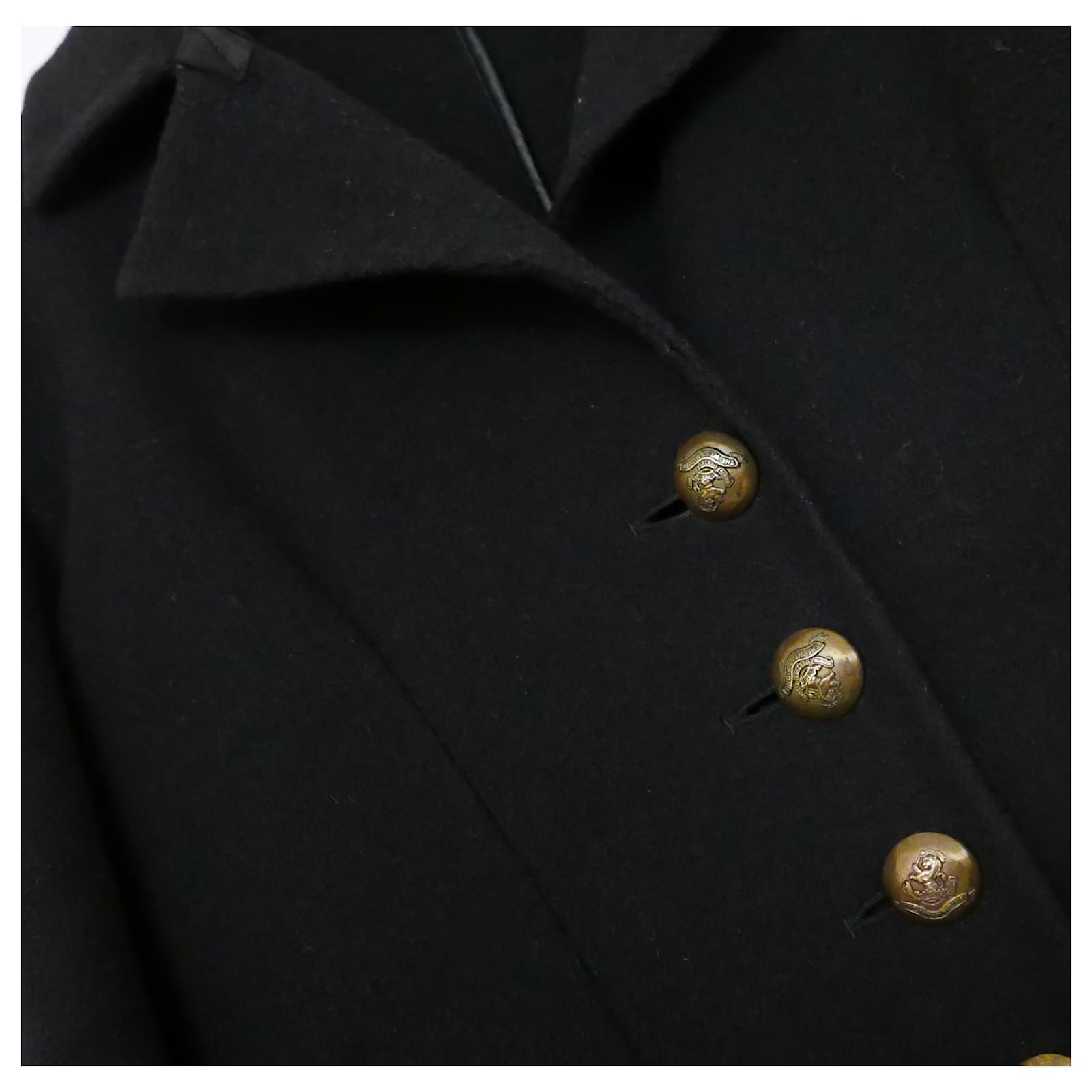 La Perla Vintage Wool & Cashmere Military Coat Black ref.678478 - Joli ...