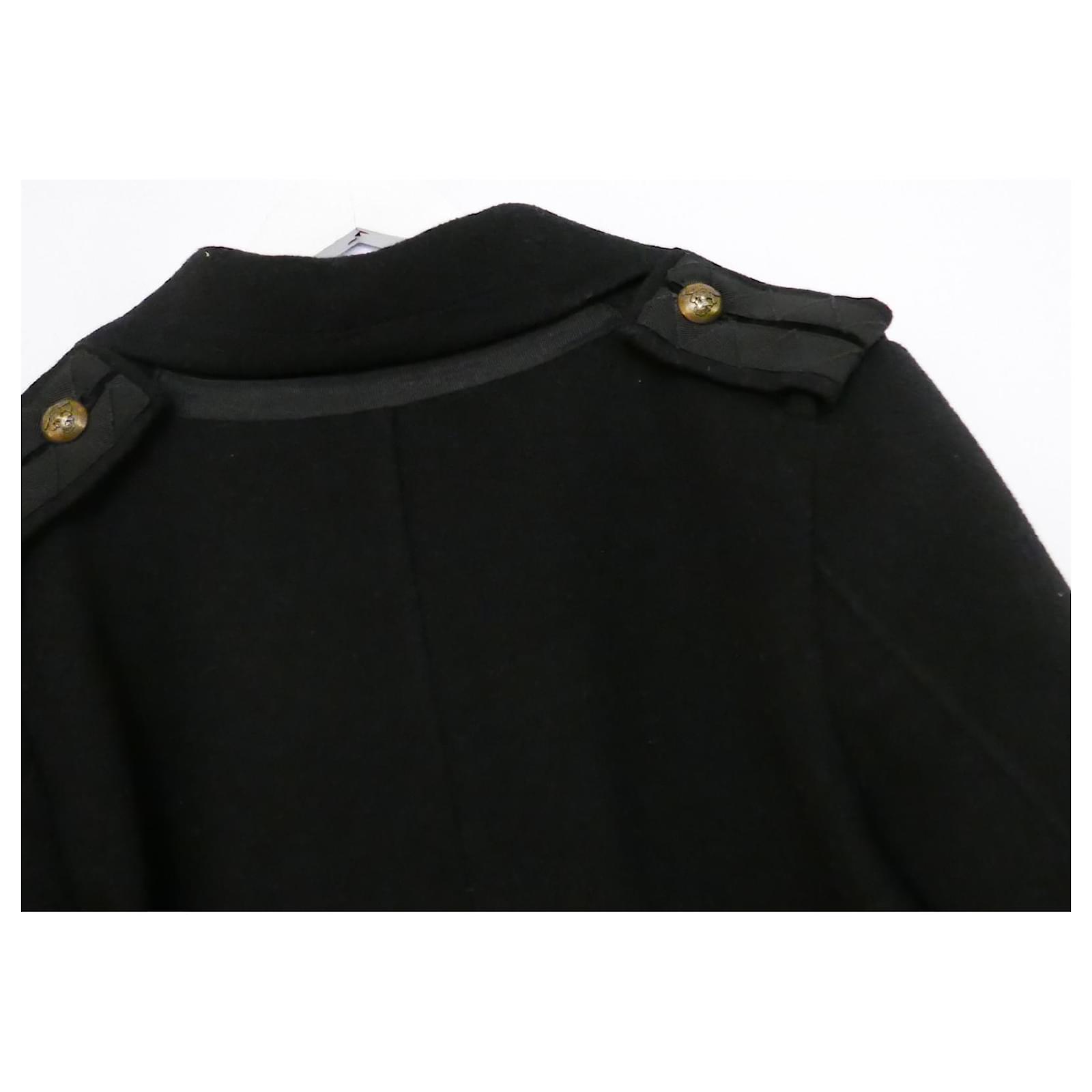 La Perla Vintage Wool & Cashmere Military Coat Black ref.678478 - Joli ...