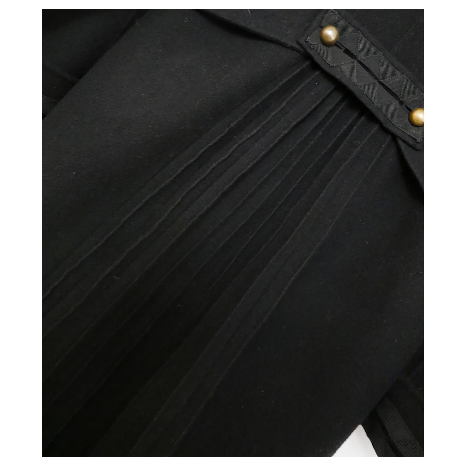 La Perla Vintage Wool & Cashmere Military Coat Black ref.678478 - Joli ...