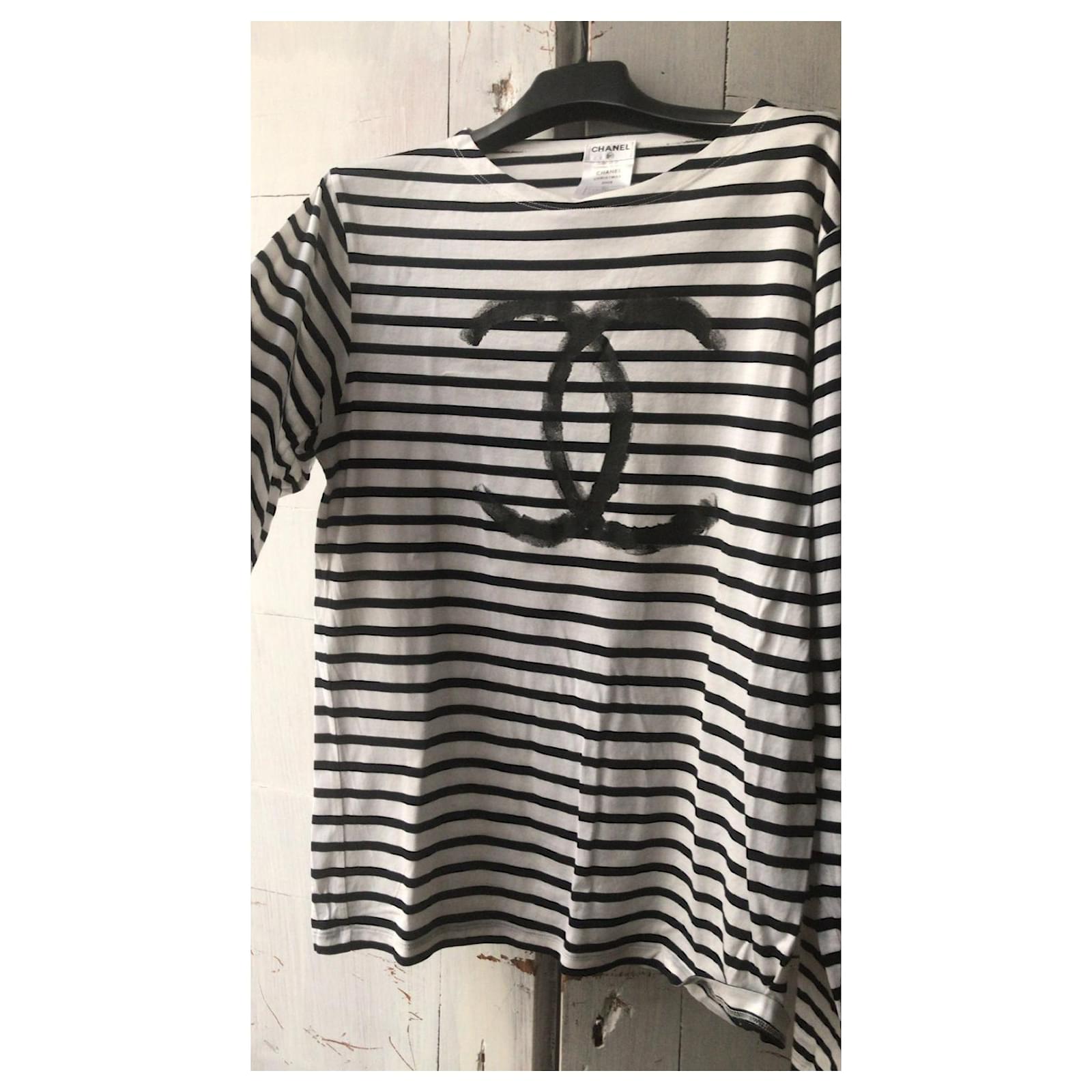 Chanel Tops Black White Cotton ref.679764 - Joli Closet