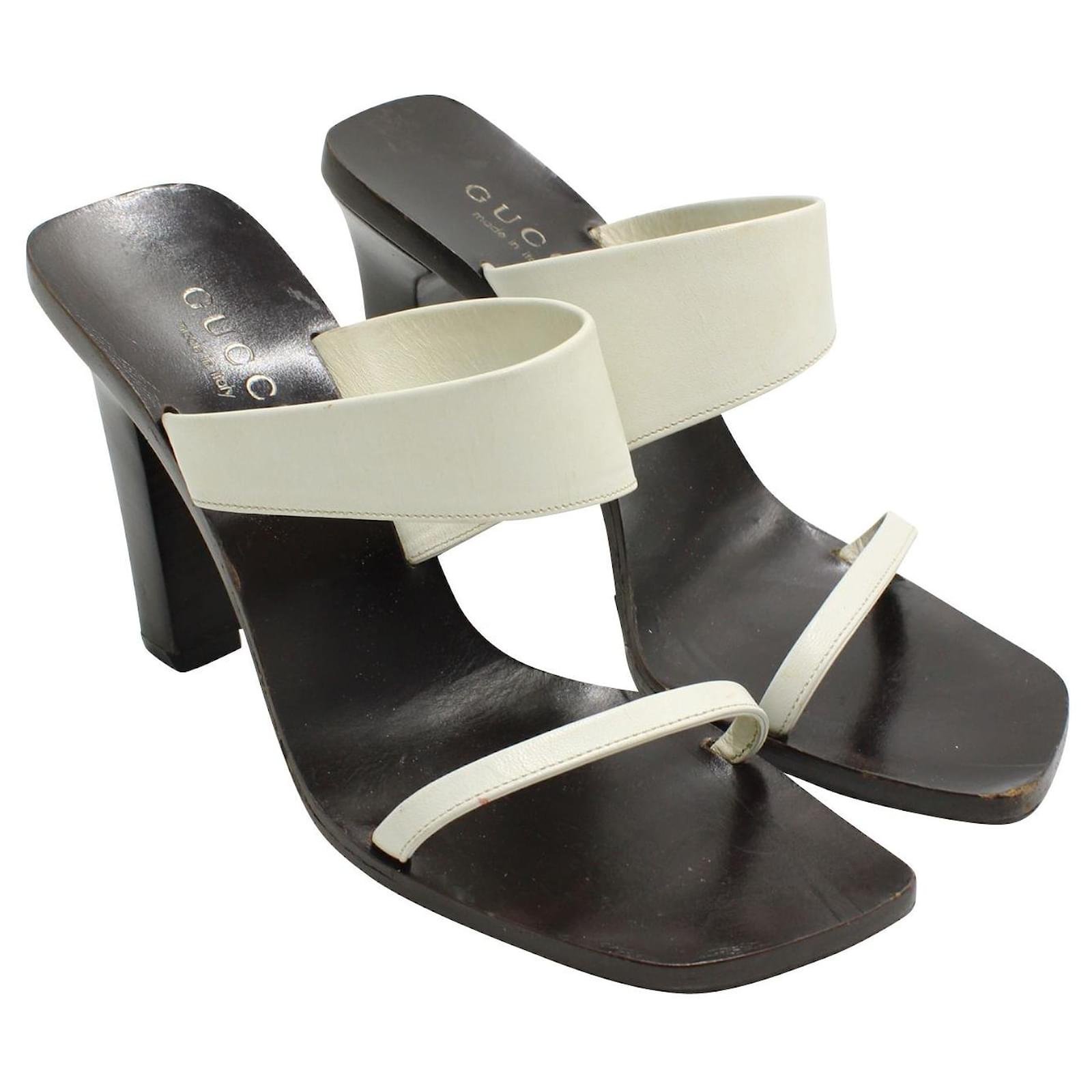 Gucci Sandales blanches à talons hauts Cuir ref.681836 - Joli Closet