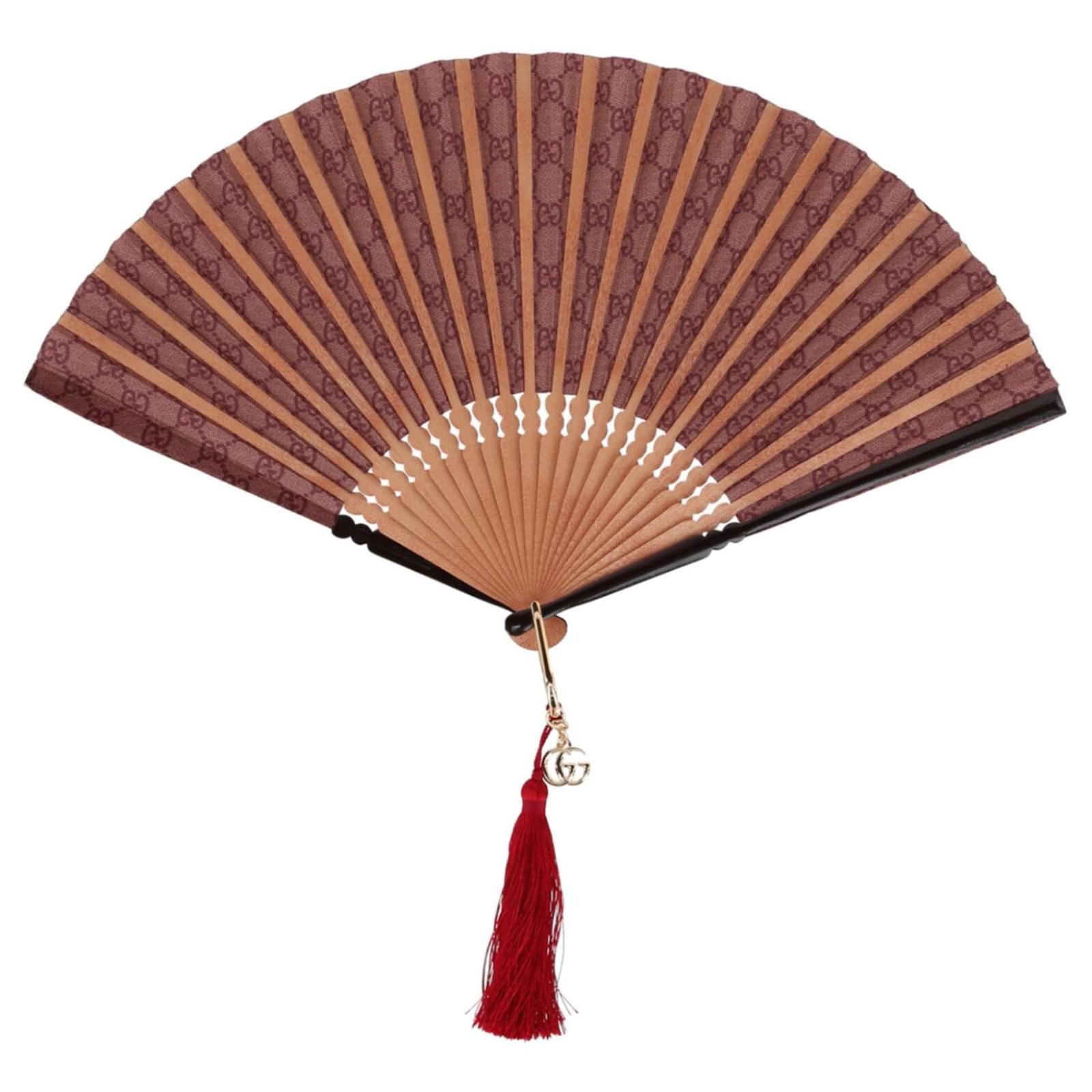 Gucci GG Supreme Monogram Fan Red Silk ref.683113 - Joli Closet
