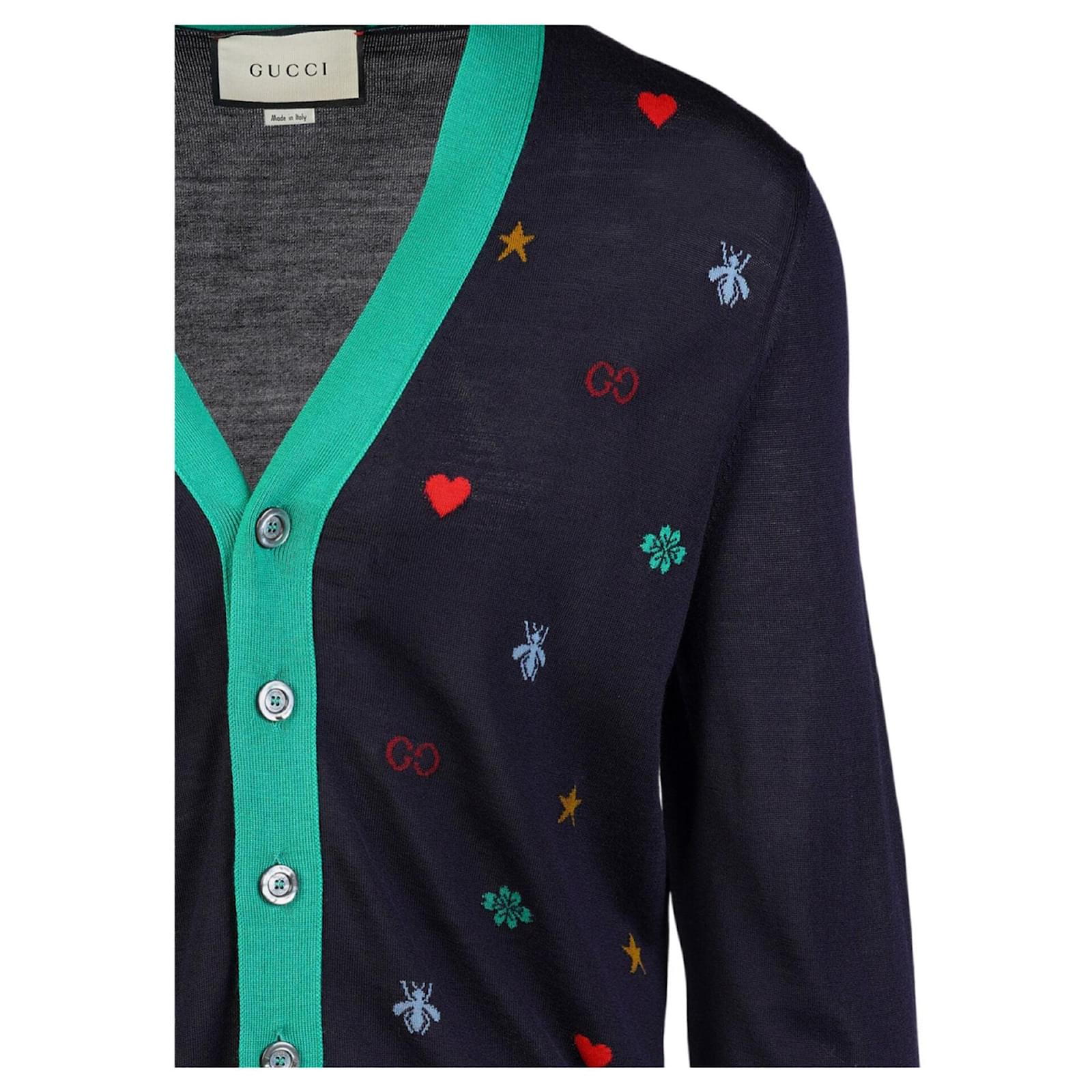 Gucci Symbol Cardigan Blue Wool ref.683241 - Joli Closet