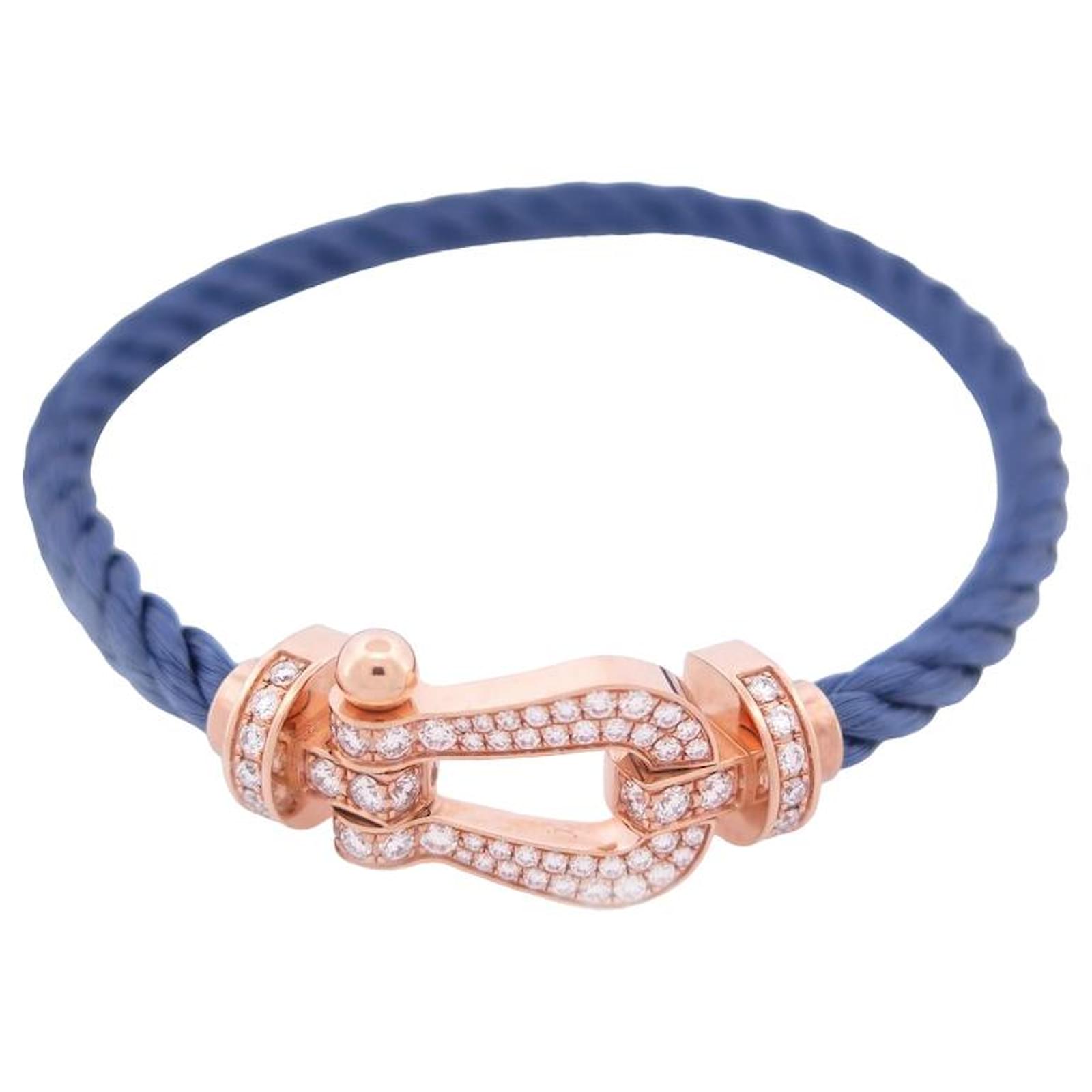 NEW FRED FORCE BRACELET 10 GM OB0049 ROSE GOLD & DIAMONDS 0.9ct + 1 ...
