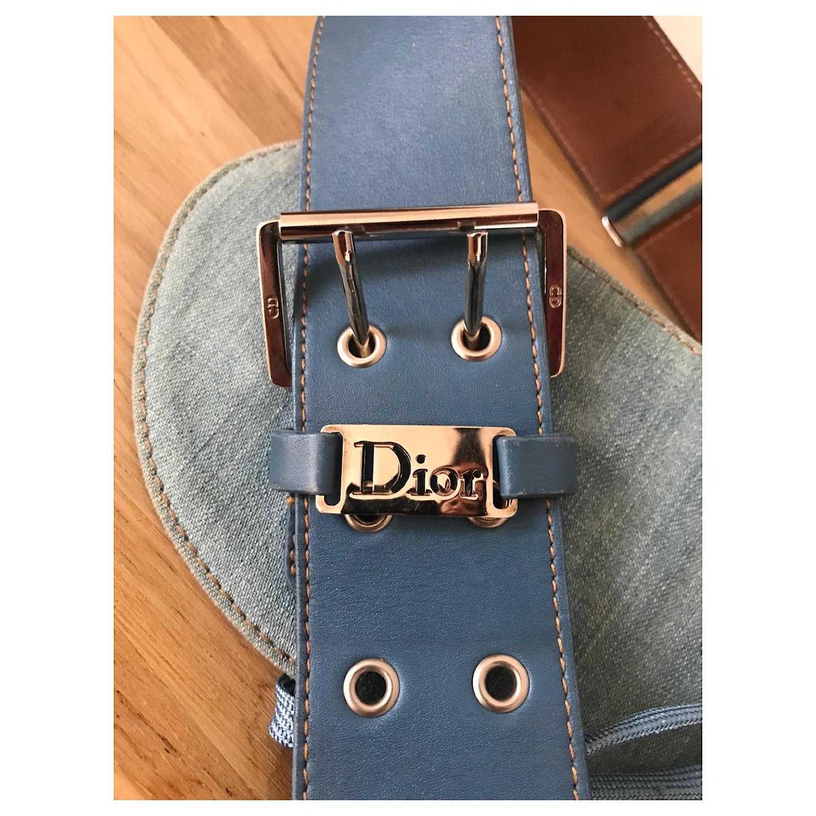 Dior Belts Blue Leather Cloth Denim ref.687747 - Joli Closet