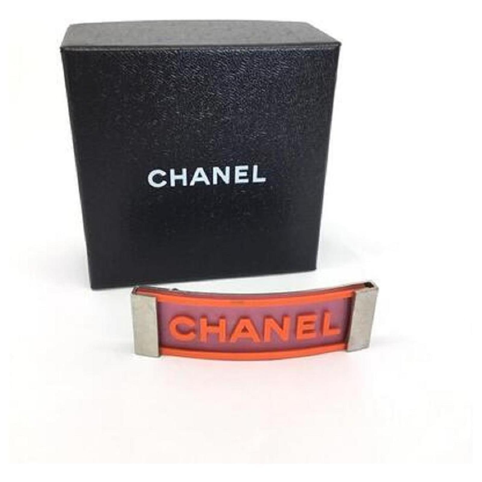 chanel hair barrette Orange Rubber ref.689244 - Joli Closet
